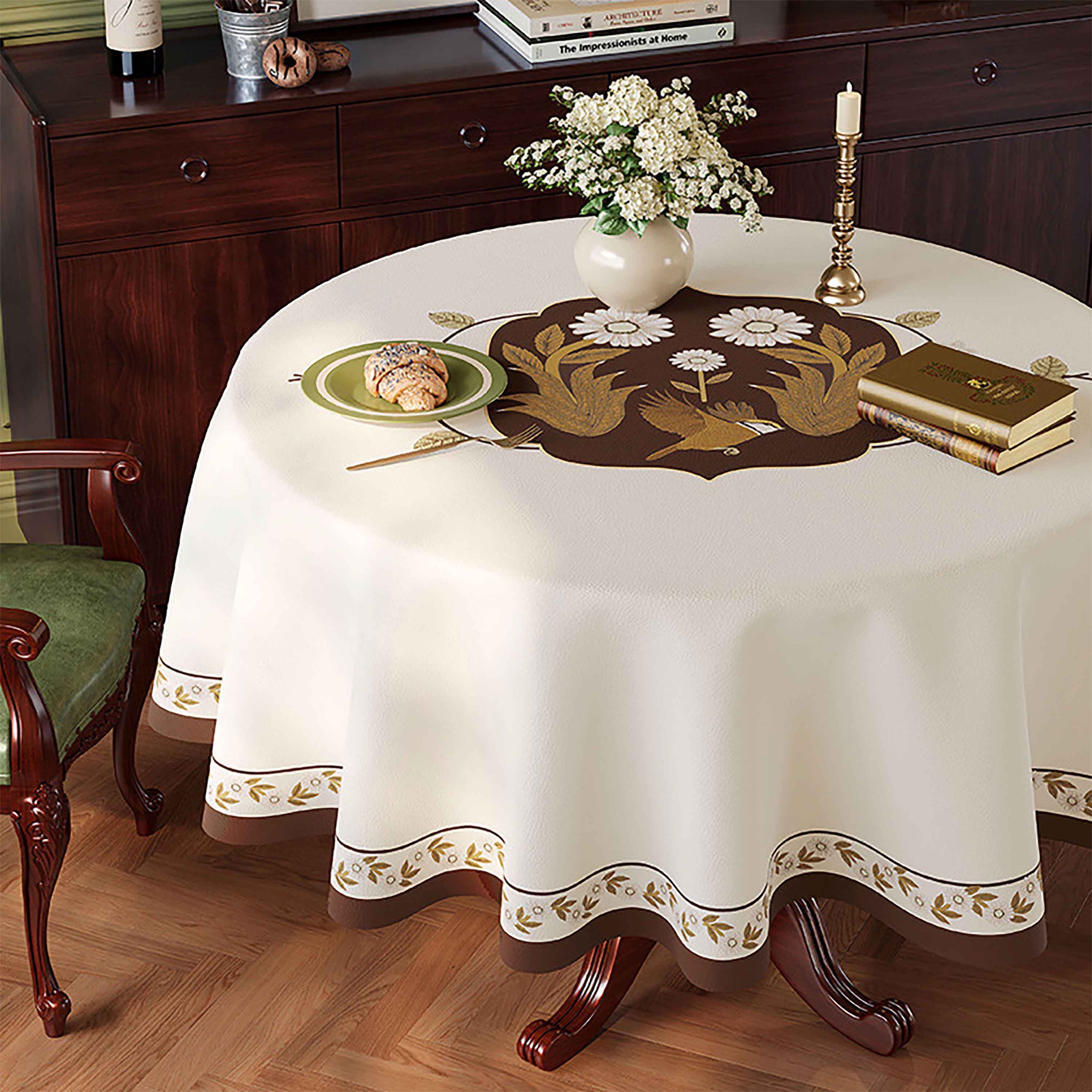 Lambskin Round Tablecloth,Waterproof Oil Proof Soft Table Cover For ...