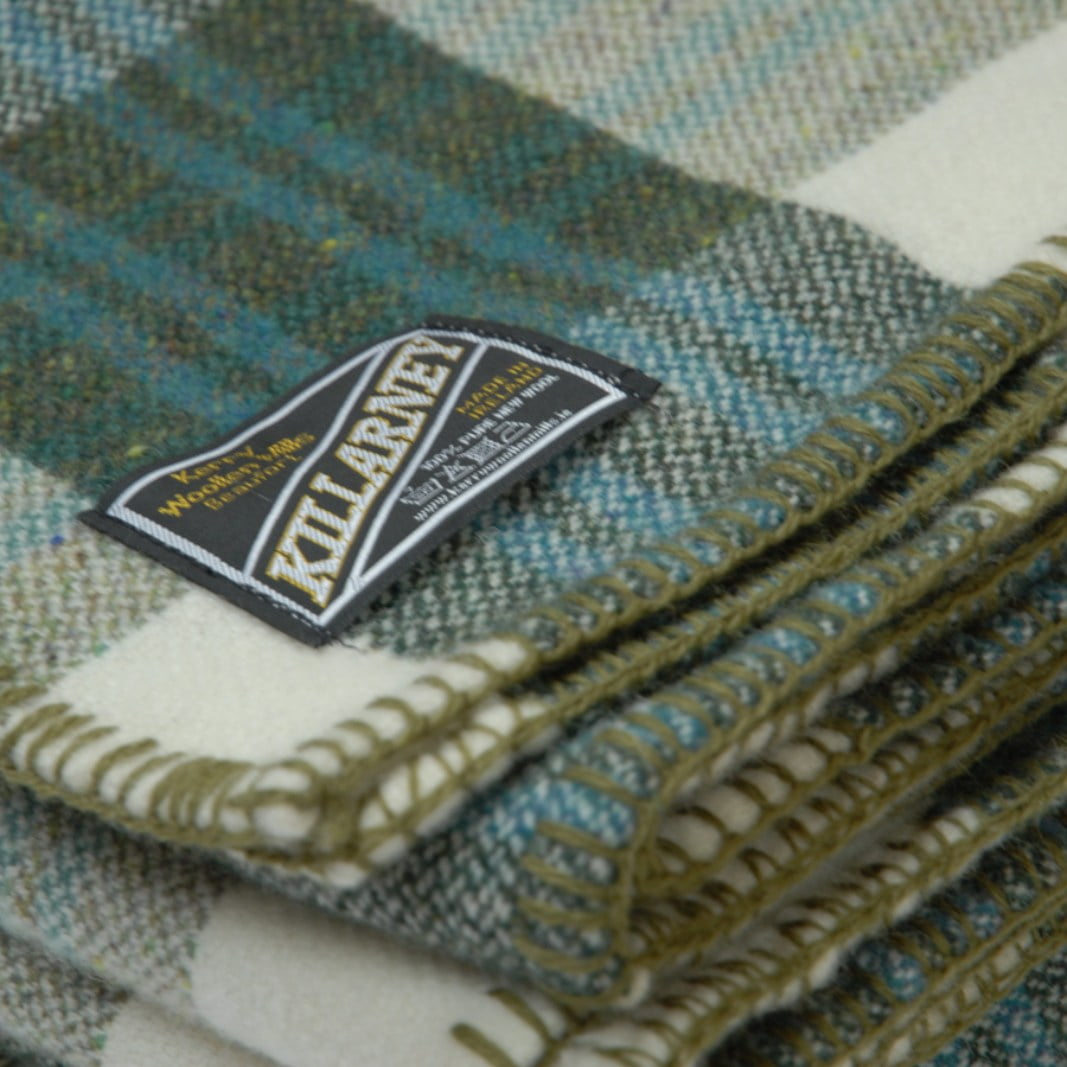 Lambswool Block Green Check Throw Made By Kerry Woollen Mills - Walmart.com