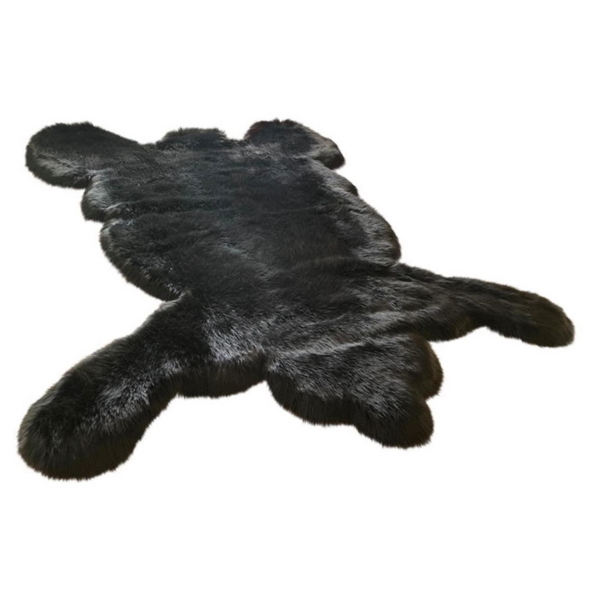 Lambzy Dynasty Bear Shape Natural Luxury Long Wool Sheepskin Shag Rug ...
