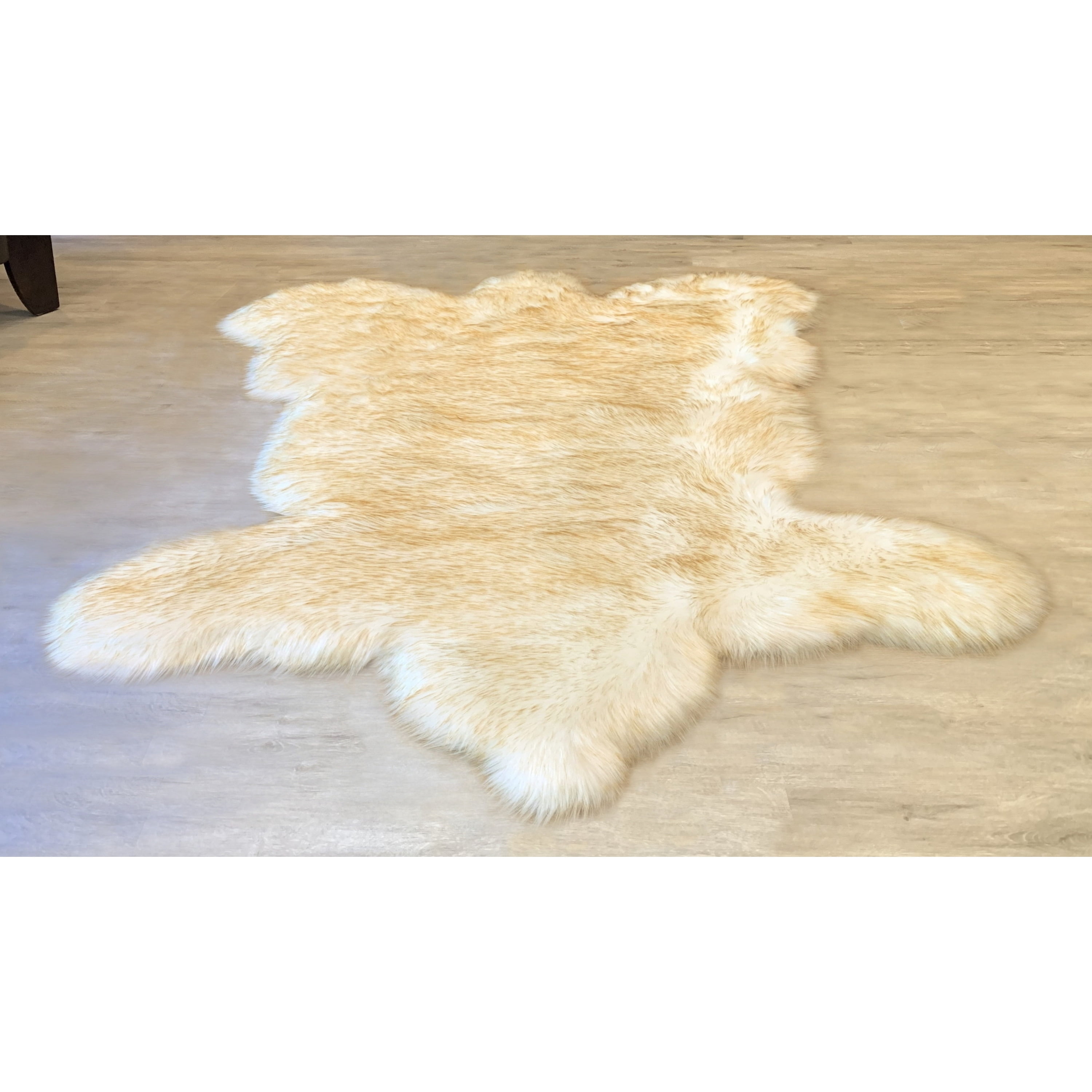 Lambzy Dynasty Bear Shape Natural Luxury Long Wool Sheepskin Shag Rug ...