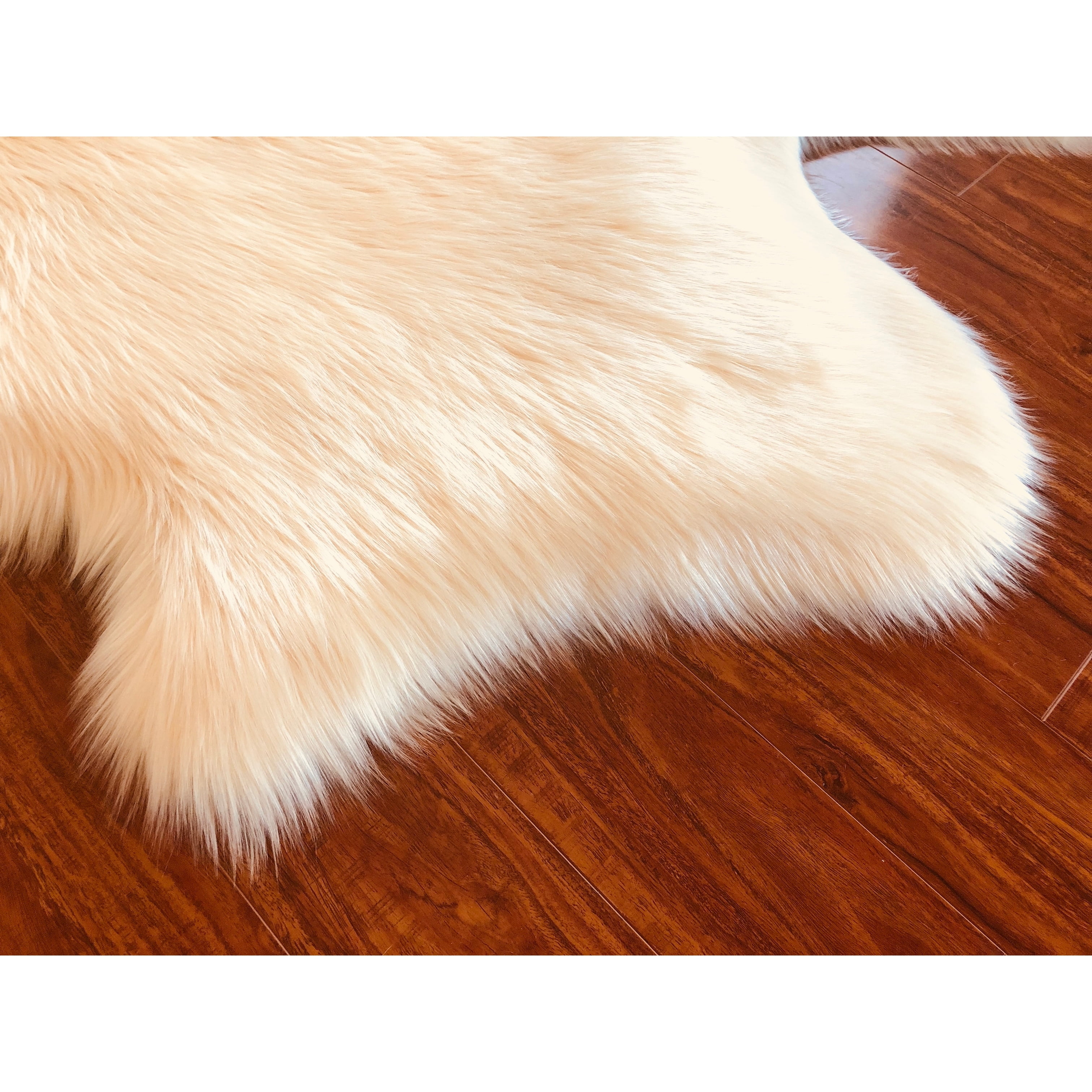 Lambzy Highland Select Bear Shape Natural Long Wool Sheepskin Shag Rug ...