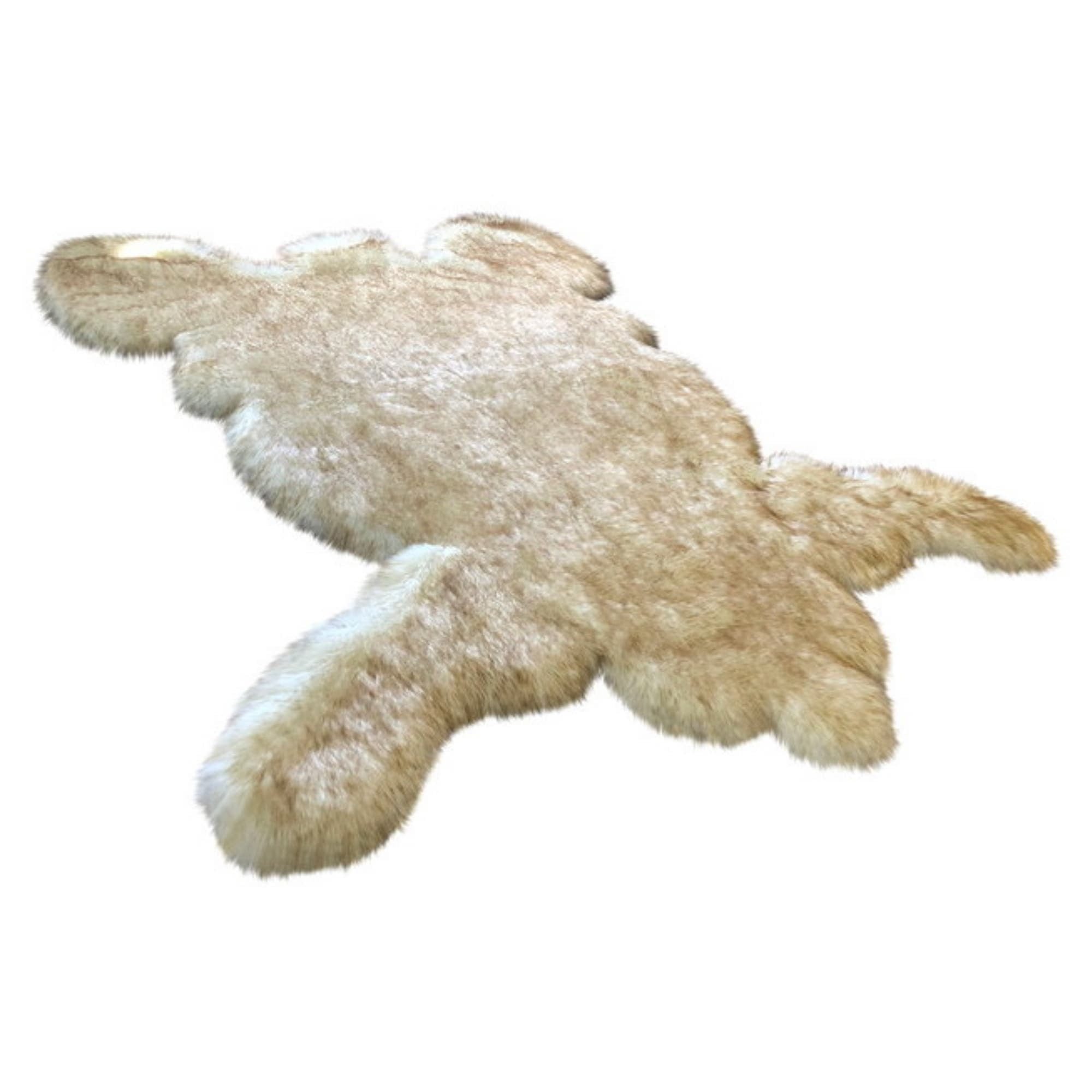 Lambzy Highland Select Bear Shape Natural Long Wool Sheepskin Shag Rug ...