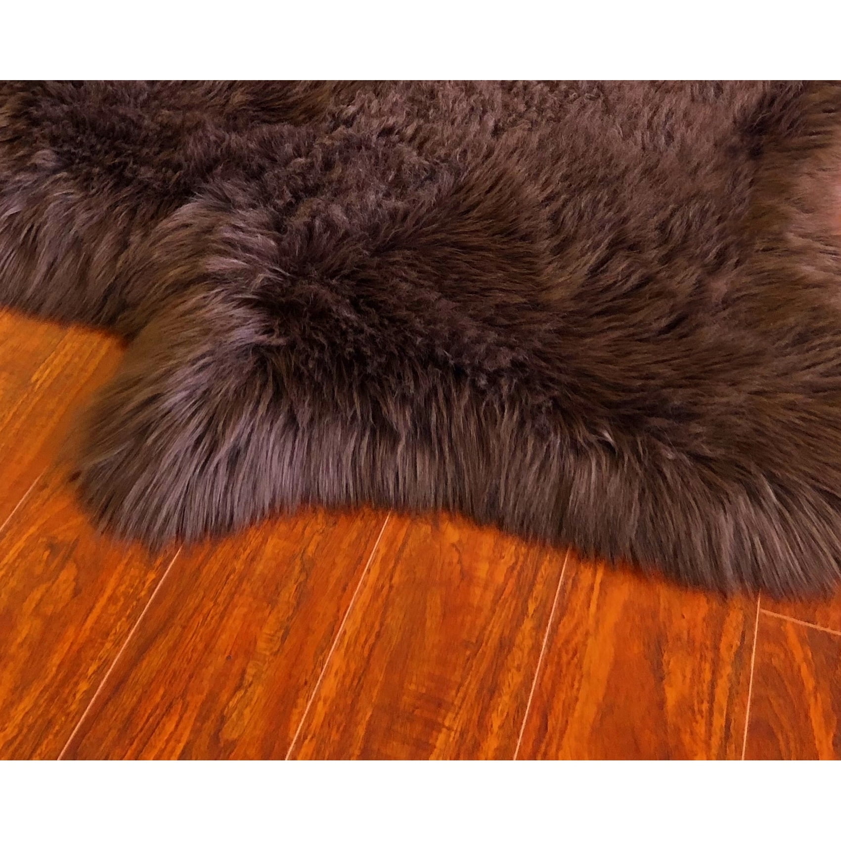 Lambzy Highland Select Natural Long Wool Sheepskin 2 Pelt Shag Rug - 2 ...