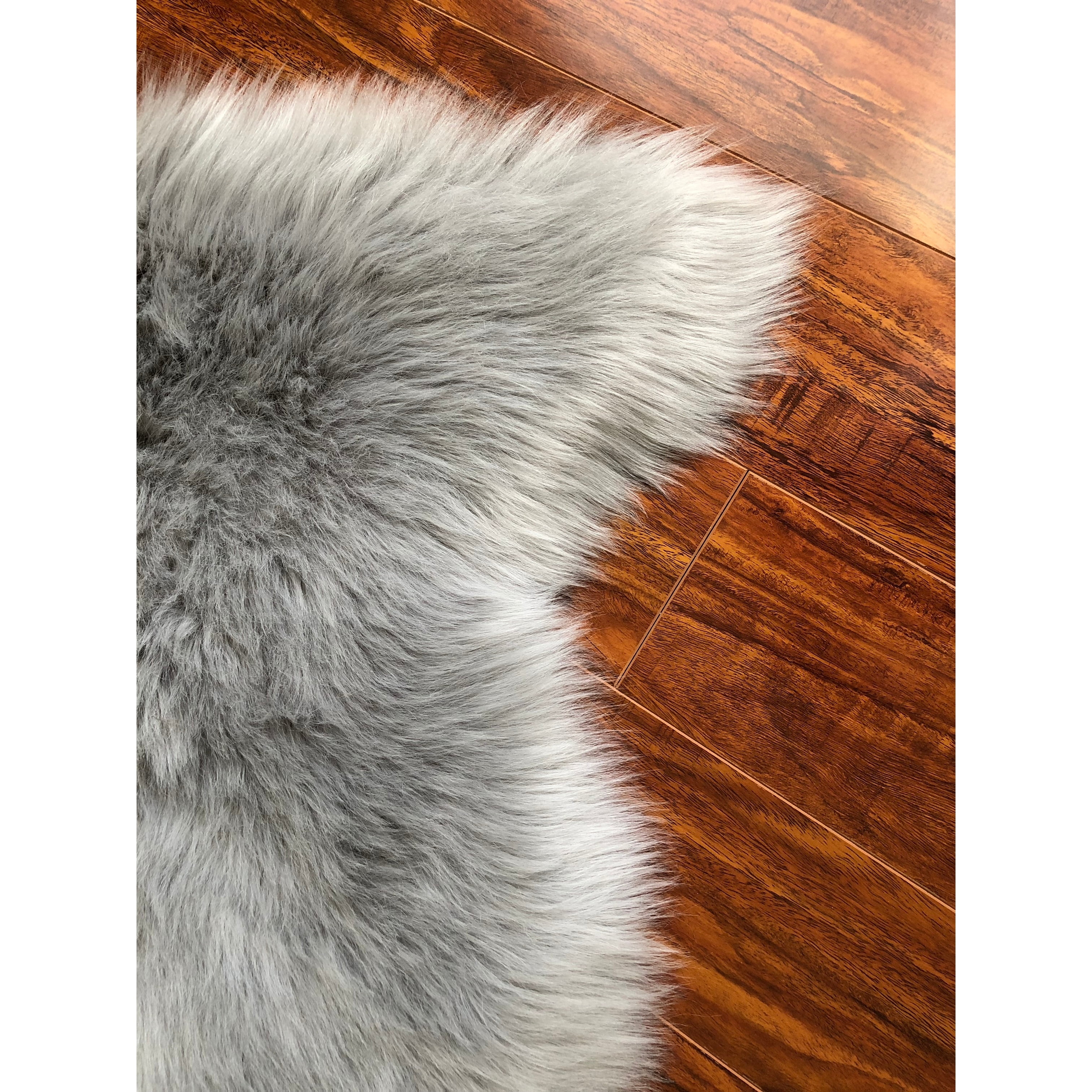 Lambzy Highland Select Natural Long Wool Sheepskin 8 Pelt Shag Rug - 5 ...