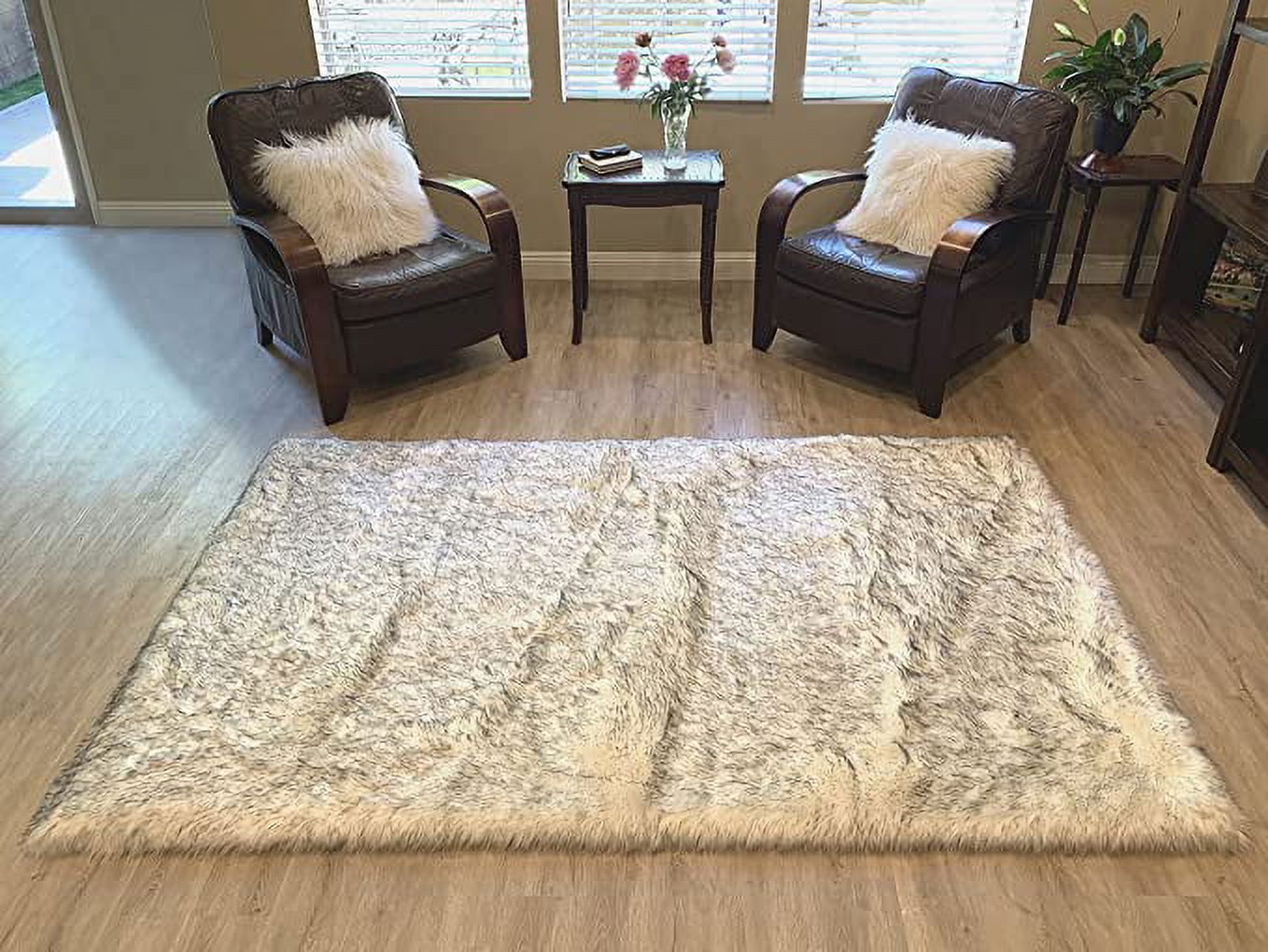 Lambzy area rug fur shag faux sheepskin Rectangular fluffy floor rugs ...