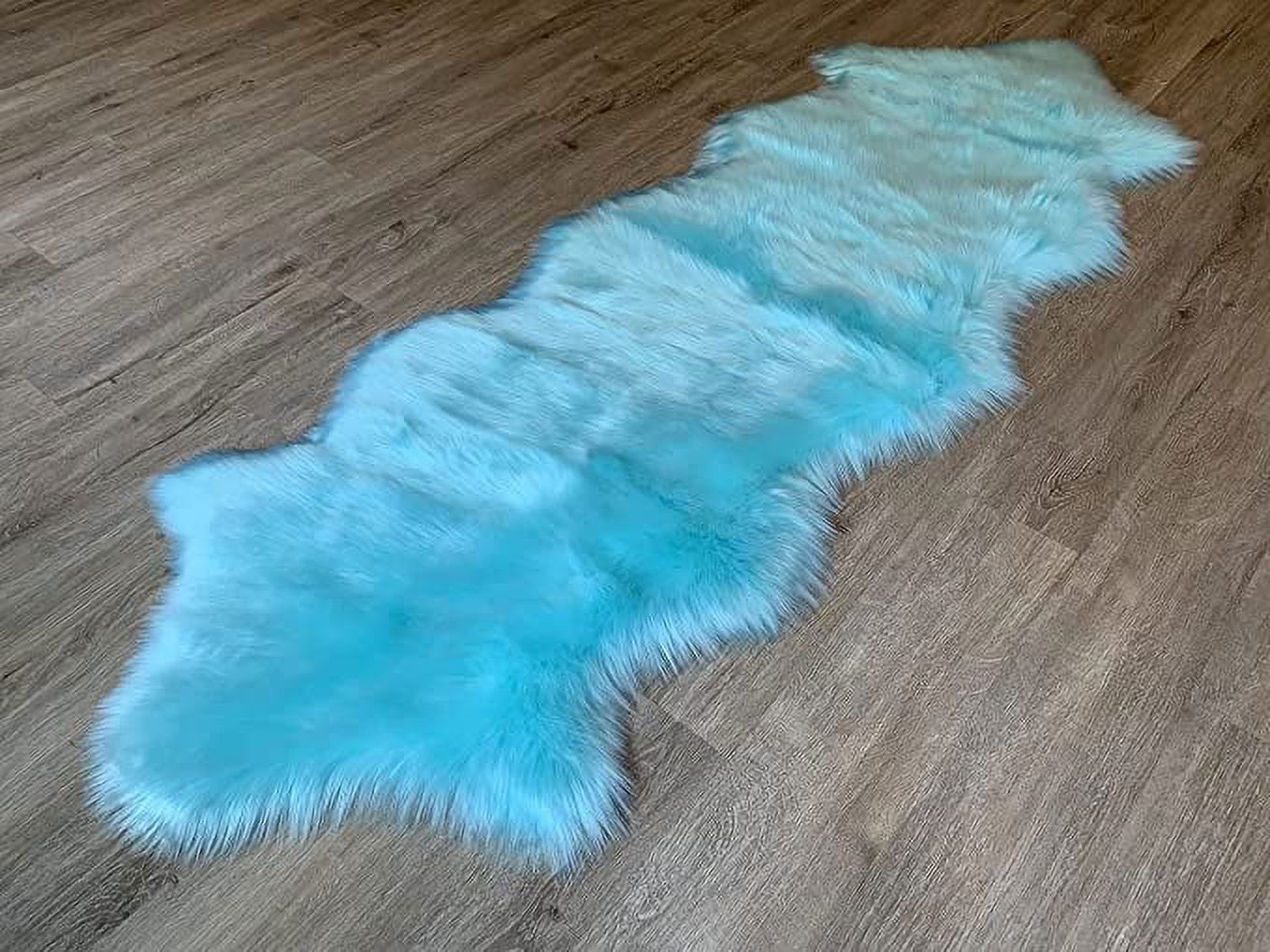 Lambzy area rug fur shag faux sheepskin Rectangular fluffy floor rugs ...