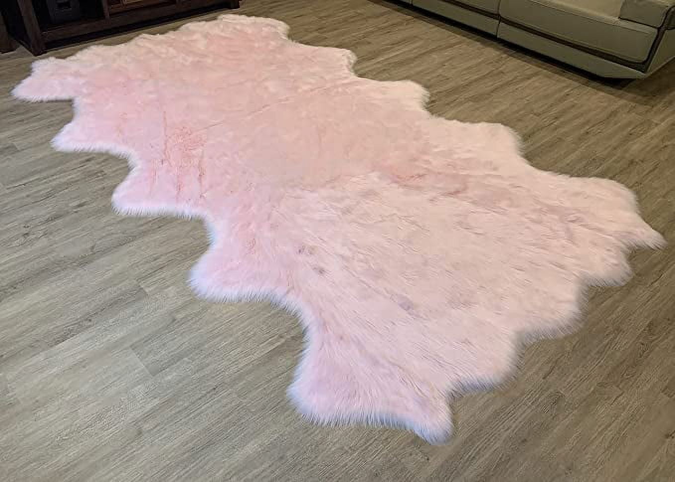 Lambzy Furry Soft Shaggy Plush Thick Faux Sheepskin Area Rug, Fluffy 3 ...