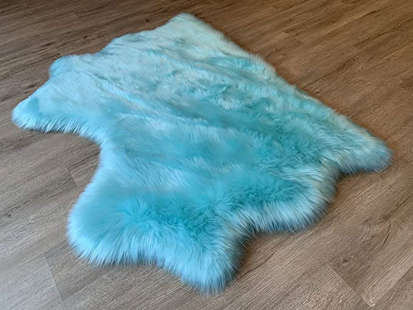 Lambzy area rug fur shag faux sheepskin Rectangular fluffy floor rugs ...