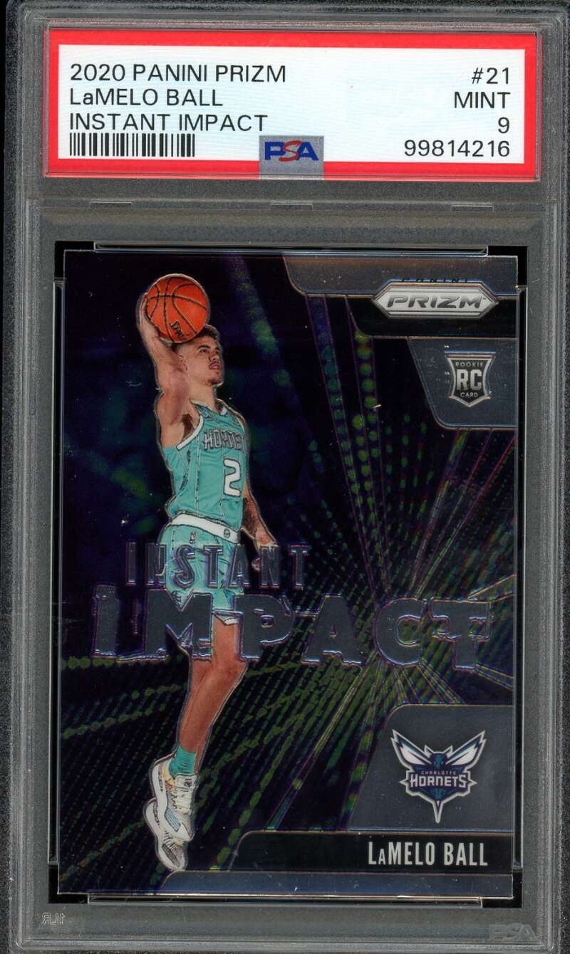 Lamelo Ball Rookie Card 2020-21 Panini Prizm Instant Impact #21 PSA 9 ...
