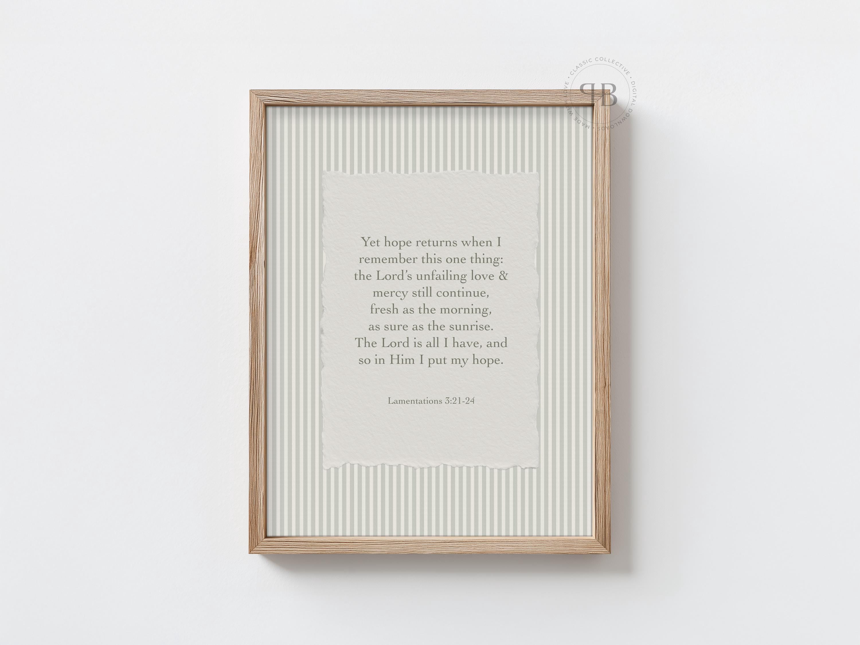 Lamentations 3:21-24 Bible Verse Printable Wall Art, Scripture ...