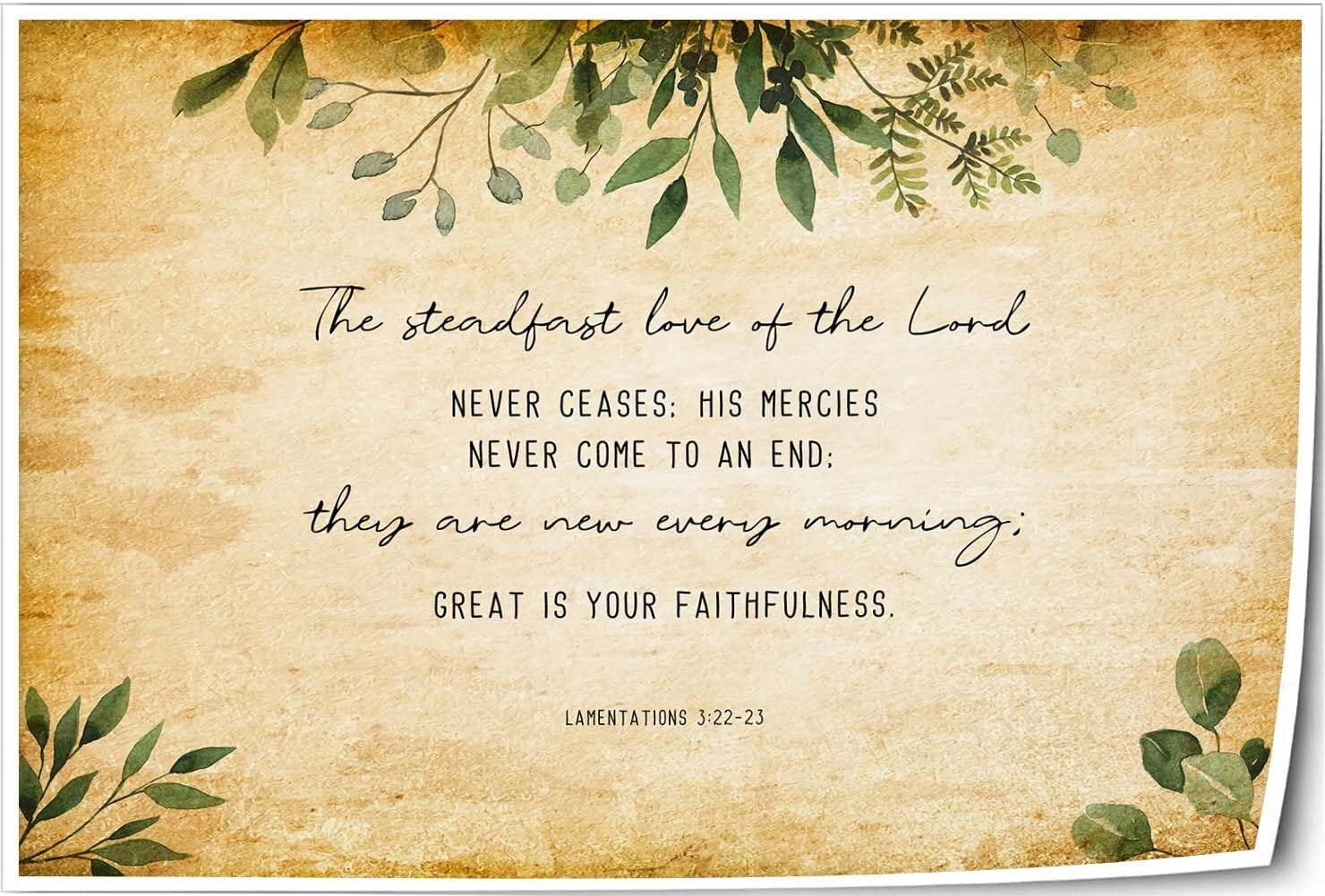 Lamentations 3 22-23 Bible Scripture Wall Art Prints Bible Verse Poster ...