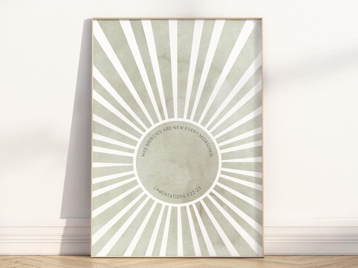 Lamentations 3:22-23 His Mercies Are New Every Morning Bible Verse Wall ...