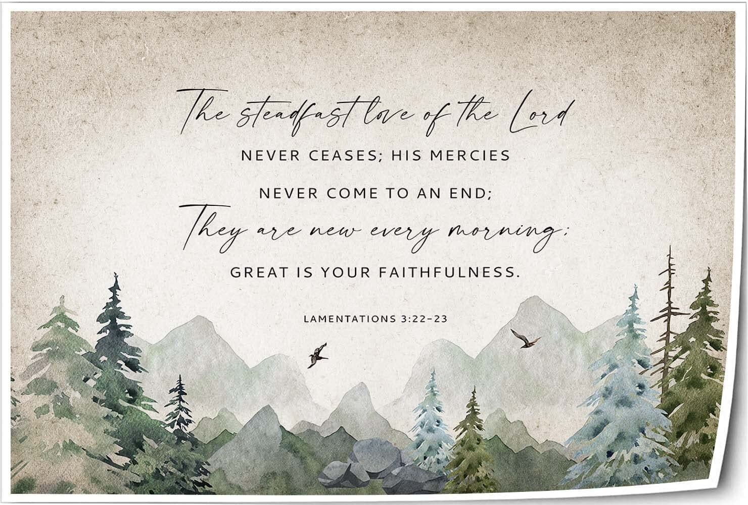 Lamentations 3 22-23 Scripture Posters Christian Bible Verse Wall Art ...