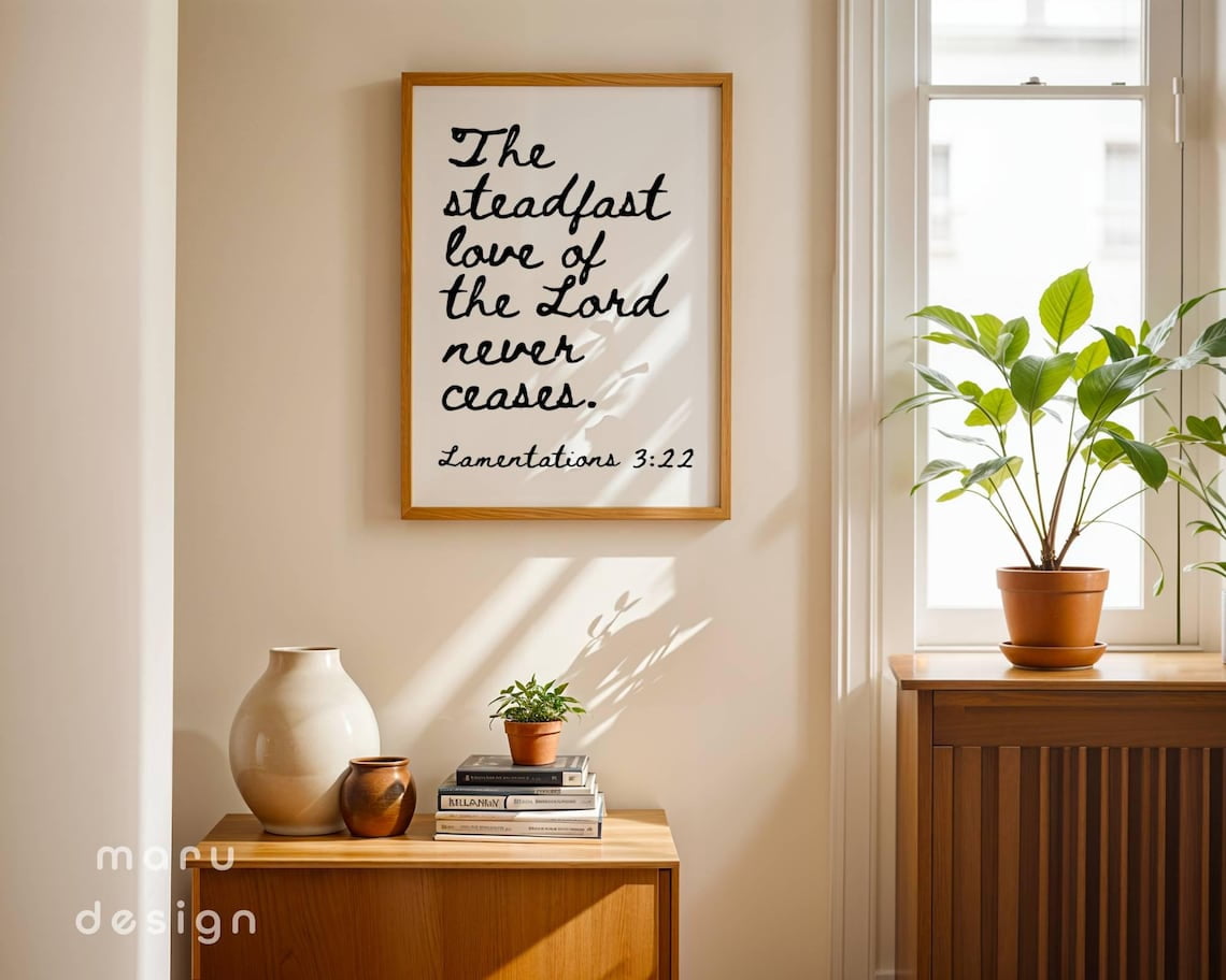 Lamentations 3:22 Wall Art, Minimalist Christian Decor, Bible Verse ...