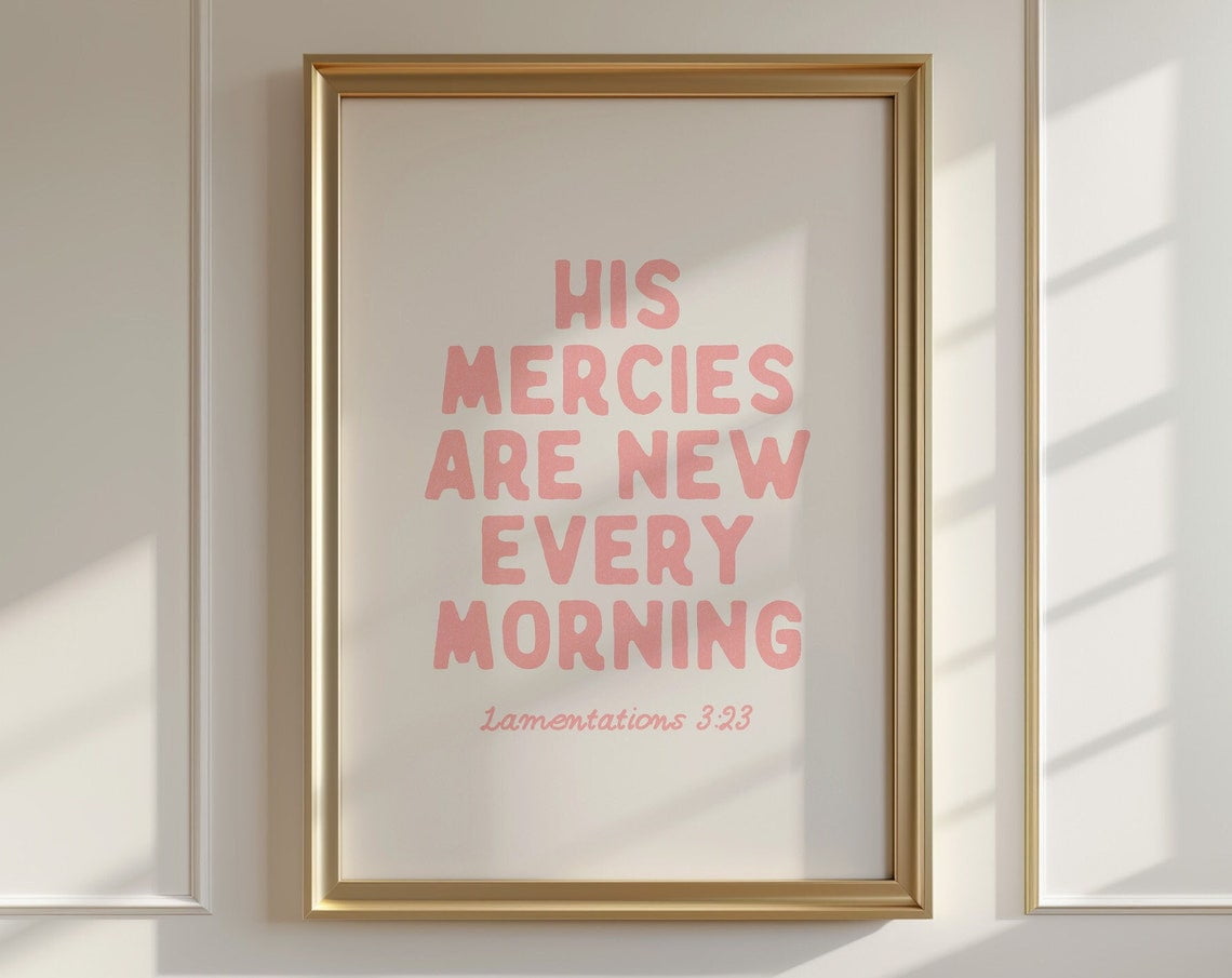 Lamentations 3 Christian Wall Art Bible Verse Quote Coastal ...