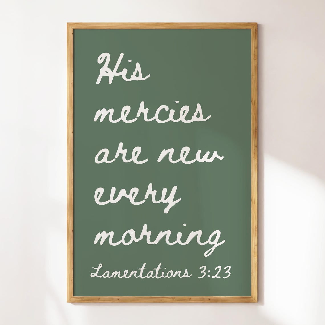 Lamentations 3 Christian Wall Art Bible Verse Quote Sage Green Wall Art ...
