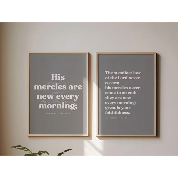 Lamentations 3 Print, His Mercies Are New, Great Is Your Faithfulness ...
