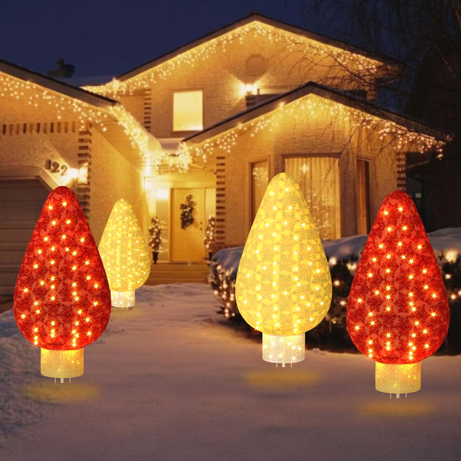 Lamerge Christmas Lighted Holiday Lamp Displays for Indoor and Outdoor ...