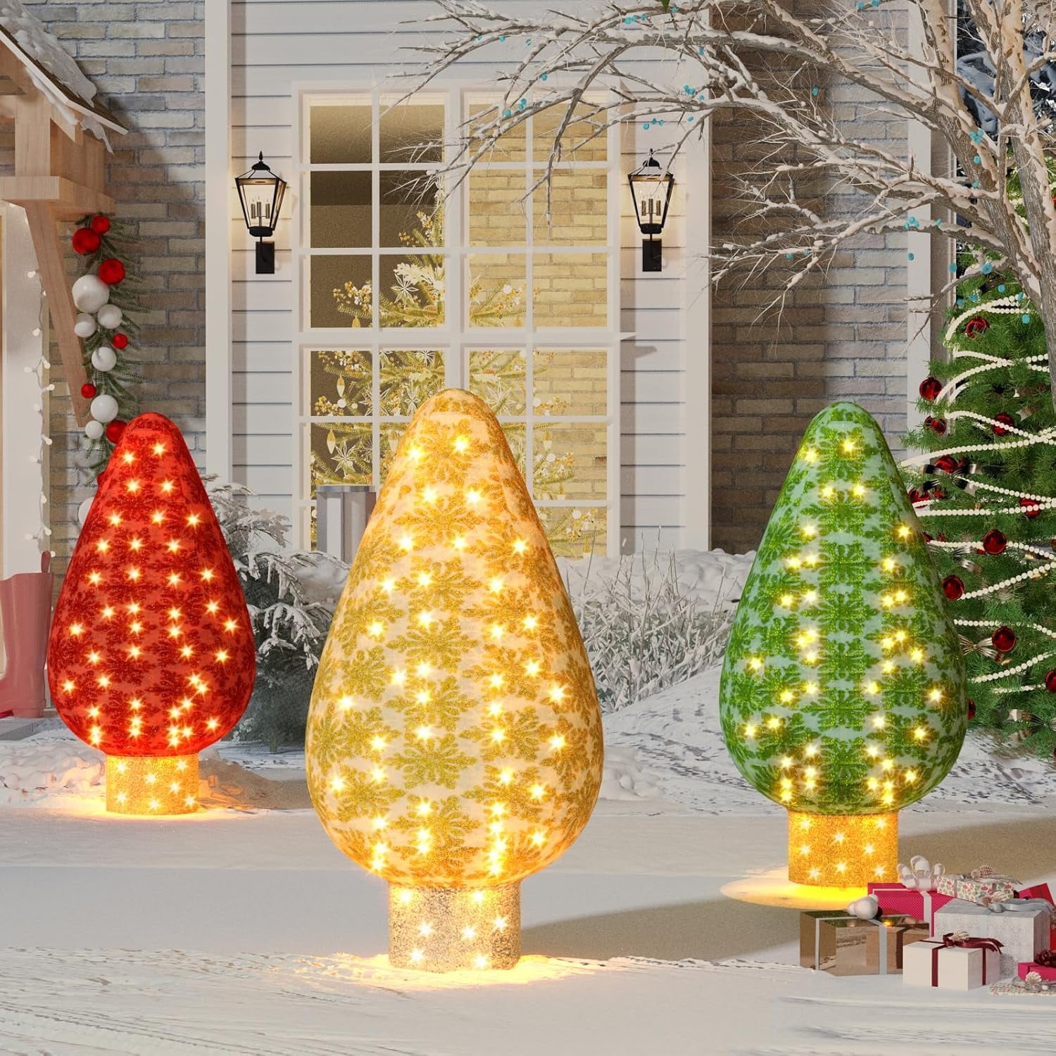 Lamerge Christmas Lighted Holiday Lamp Displays for Indoor and Outdoor ...