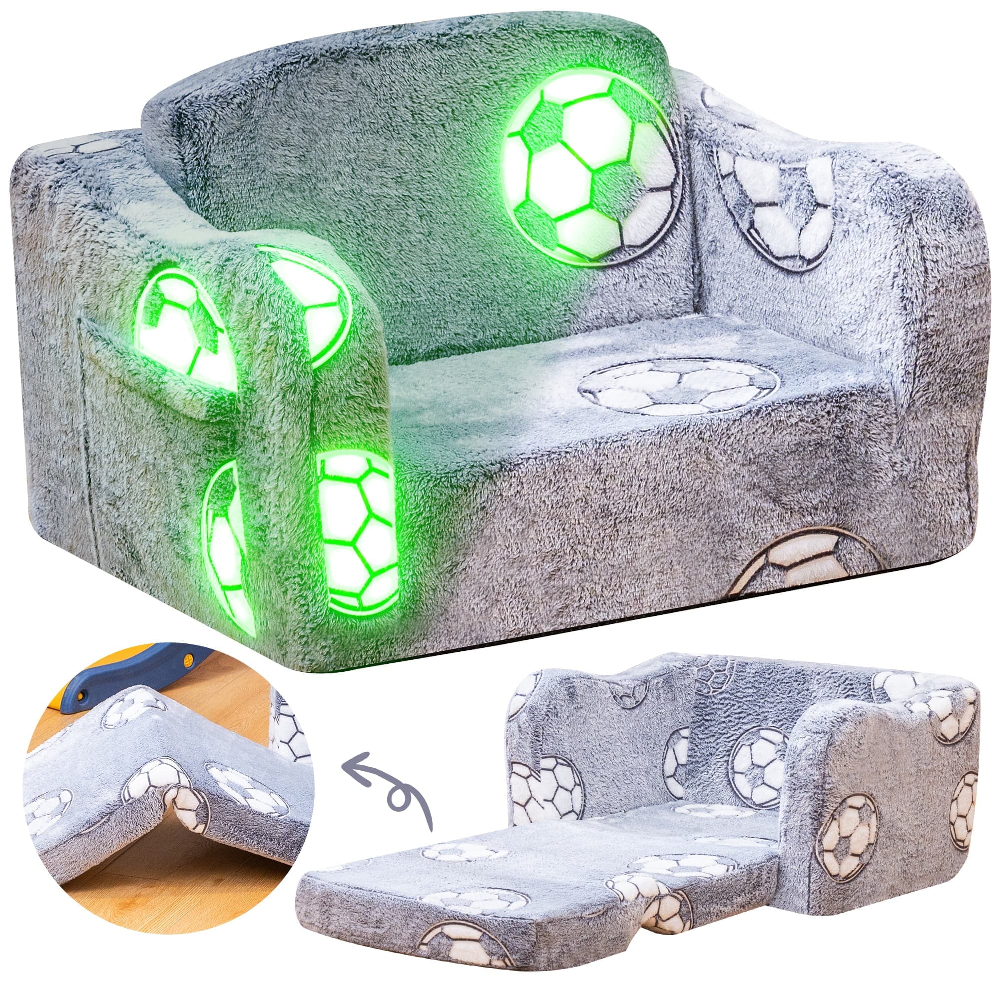 Lamerge Toddler Sofa, Toddler Folding Chair, Kids Sofa 2 in 1 Kids Sofa ...