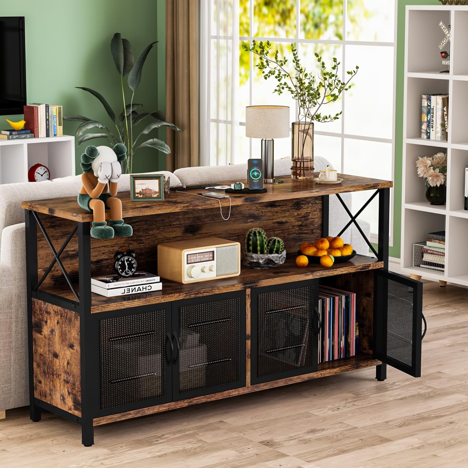 Lamerge Vintage Kitchen Freestanding Storage Organizer, Farmhouse ...