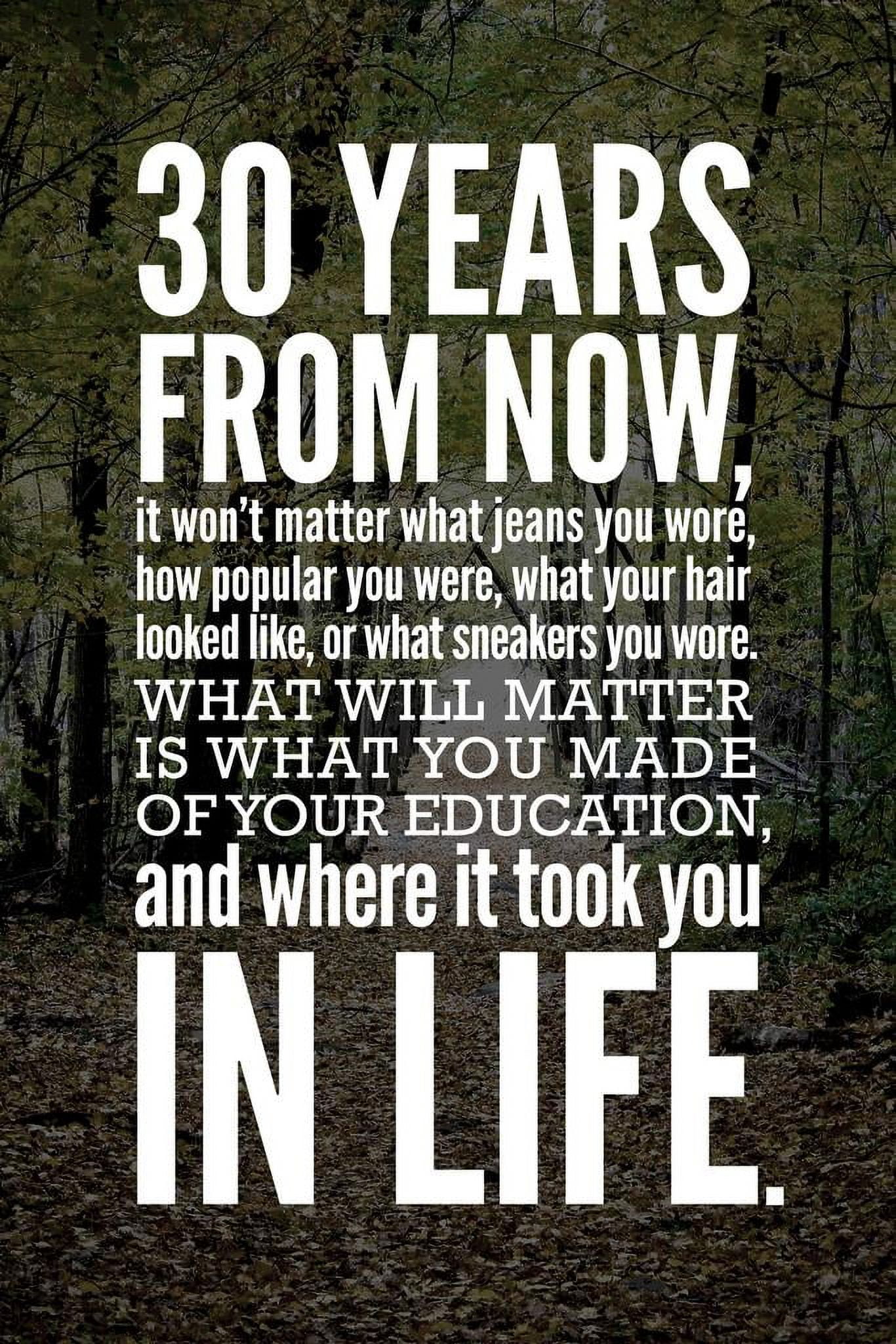Laminated 30 Years From Now Education Life Motivational Quote ...