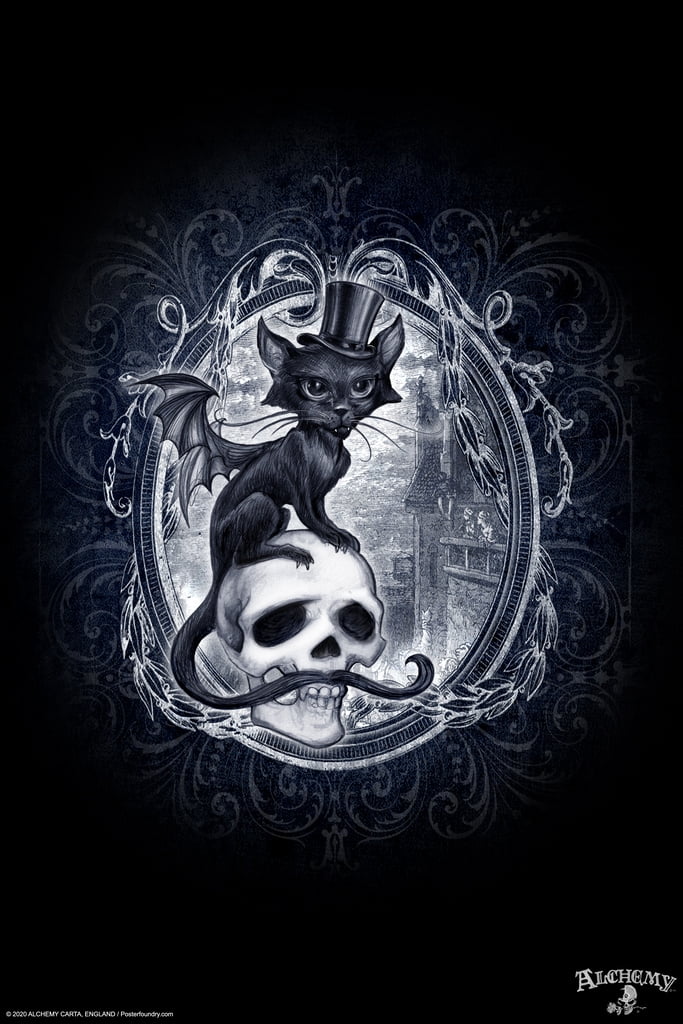 Alchemy Meowstopheles Vampire Cat Witchy Room Decor Gothic Decor Goth ...