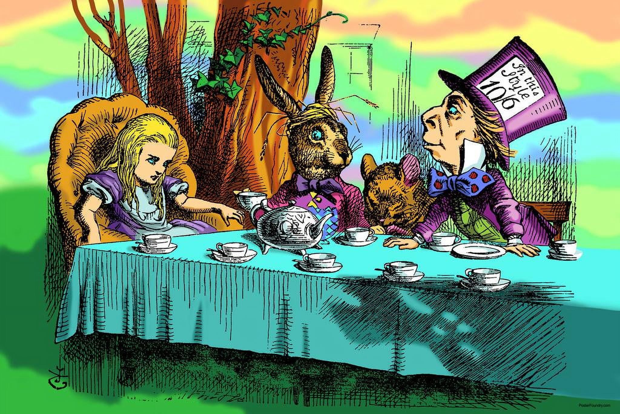 Laminated Alice in Wonderland Mad Hatter Tea Party Psychedelic Trippy ...