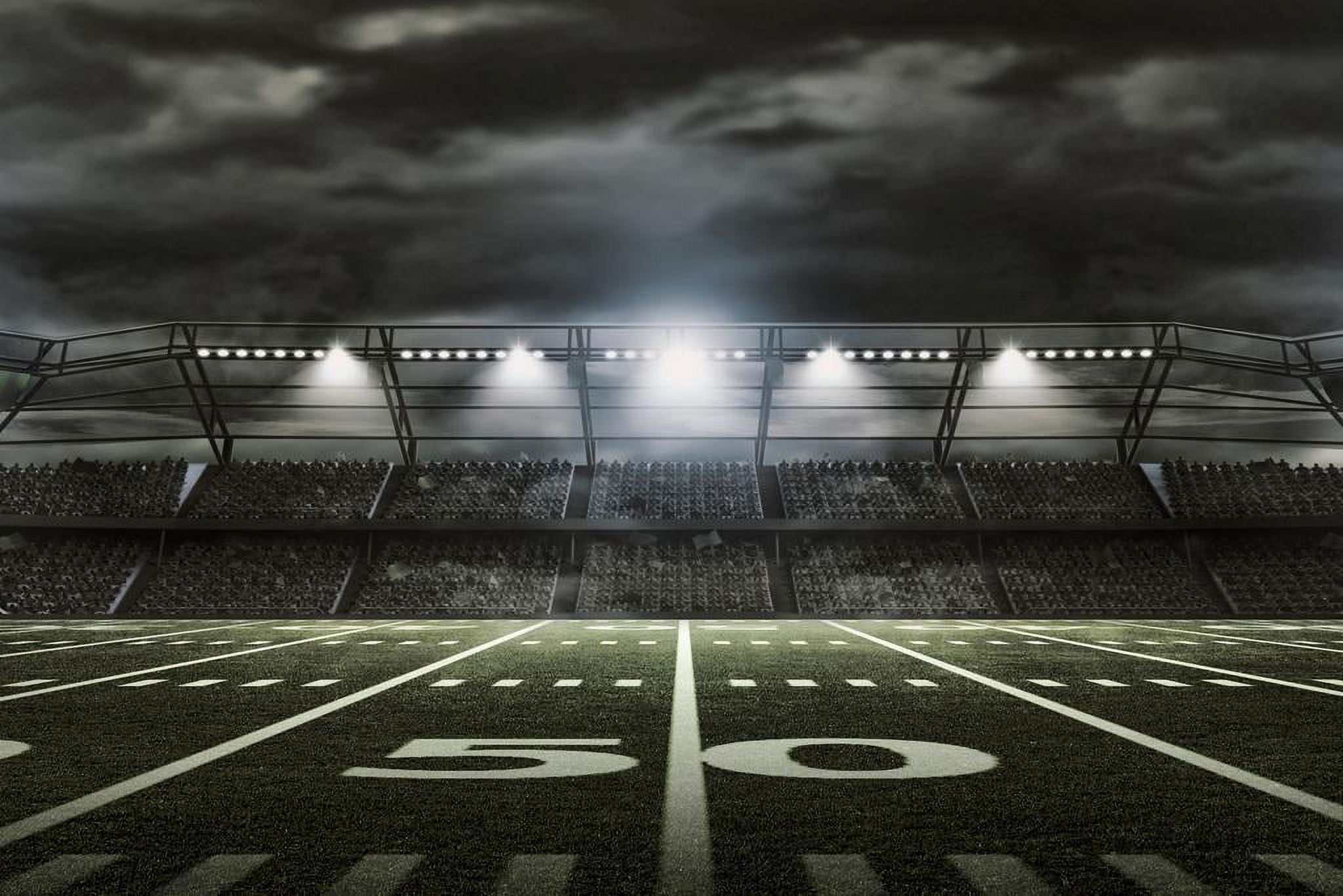 Laminated American Football Stadium Rendering 50 Yard Line Sports Field ...