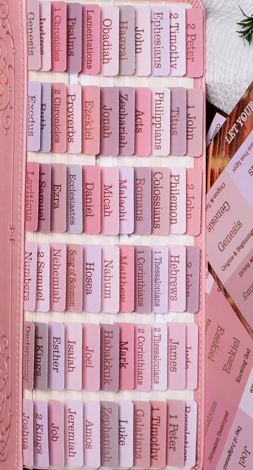 -Laminated Bible Tabs (Rose Gold Foil Embossed Lettering), Bible Tabs ...