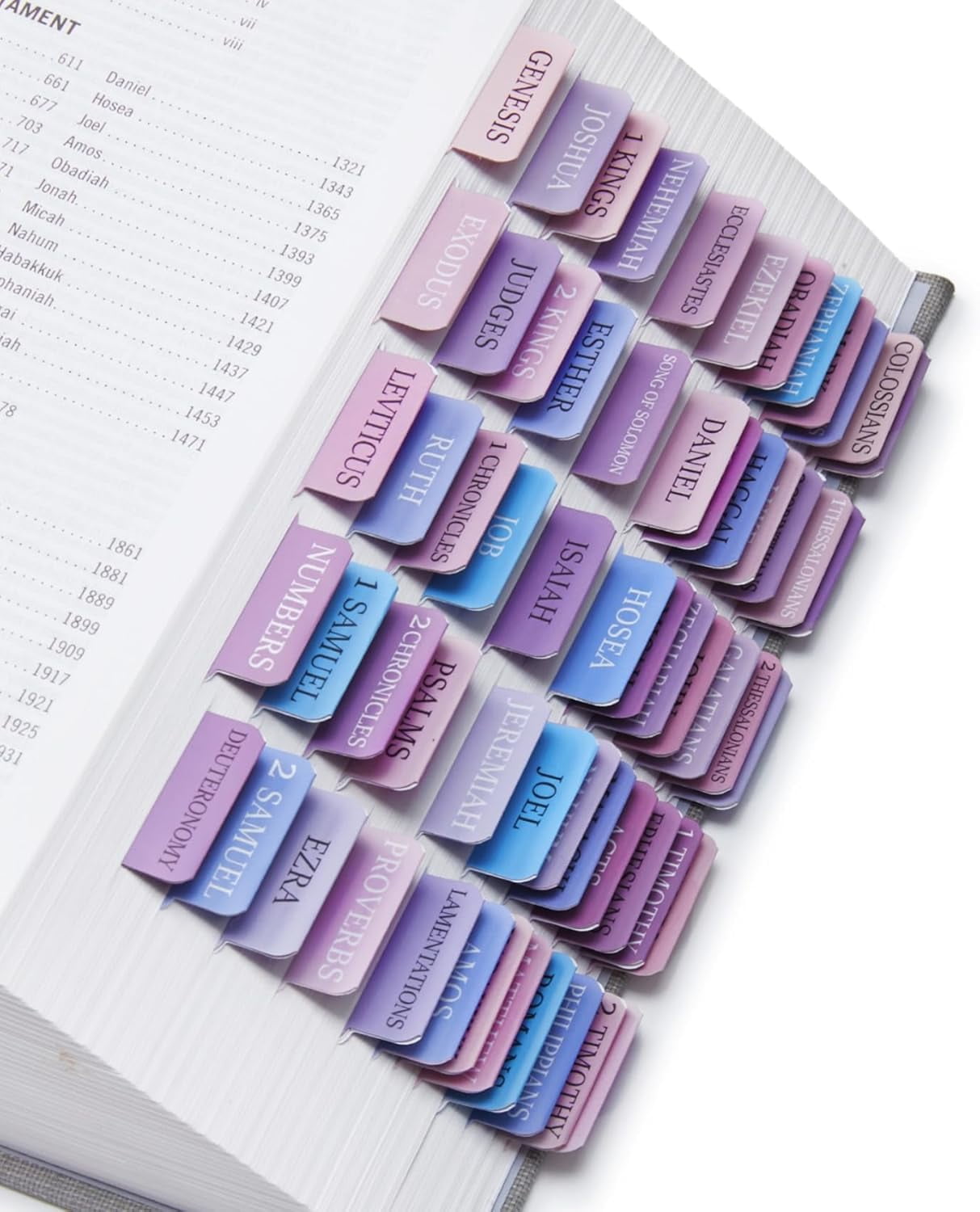 Laminated Bible Tabs for Women & Men - Large Print Tabs for Study ...