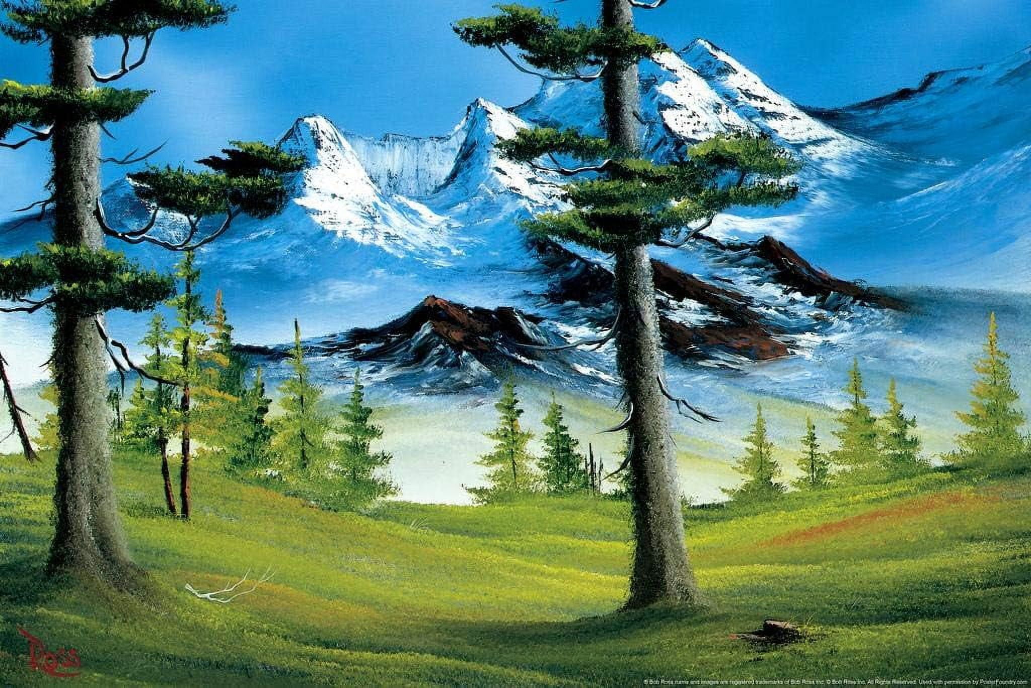 Laminated Bob Ross Mountain Glory Art Print Painting Bob Ross Poster ...