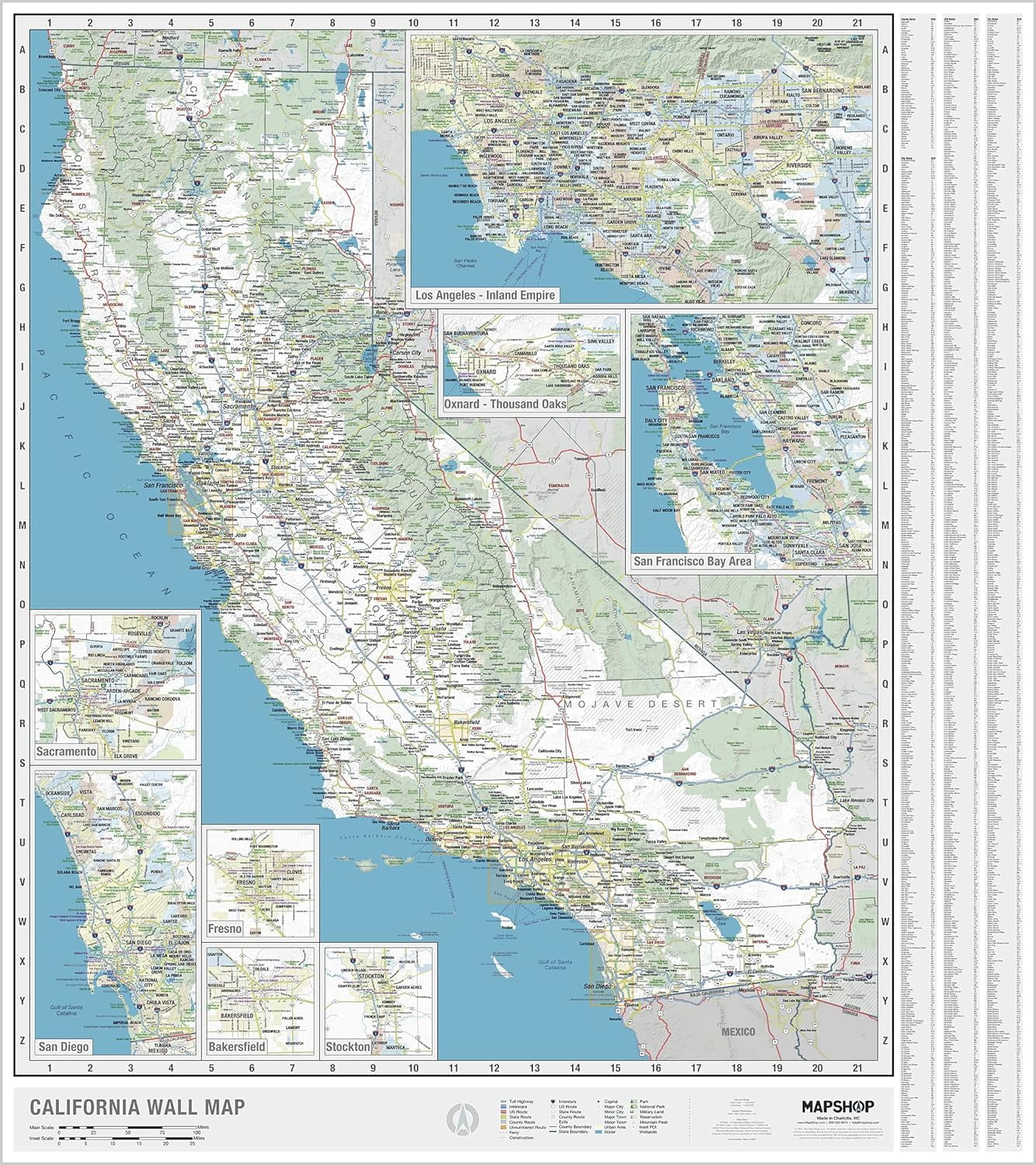 Laminated California State Wall Map Large Poster, Includes the Most ...