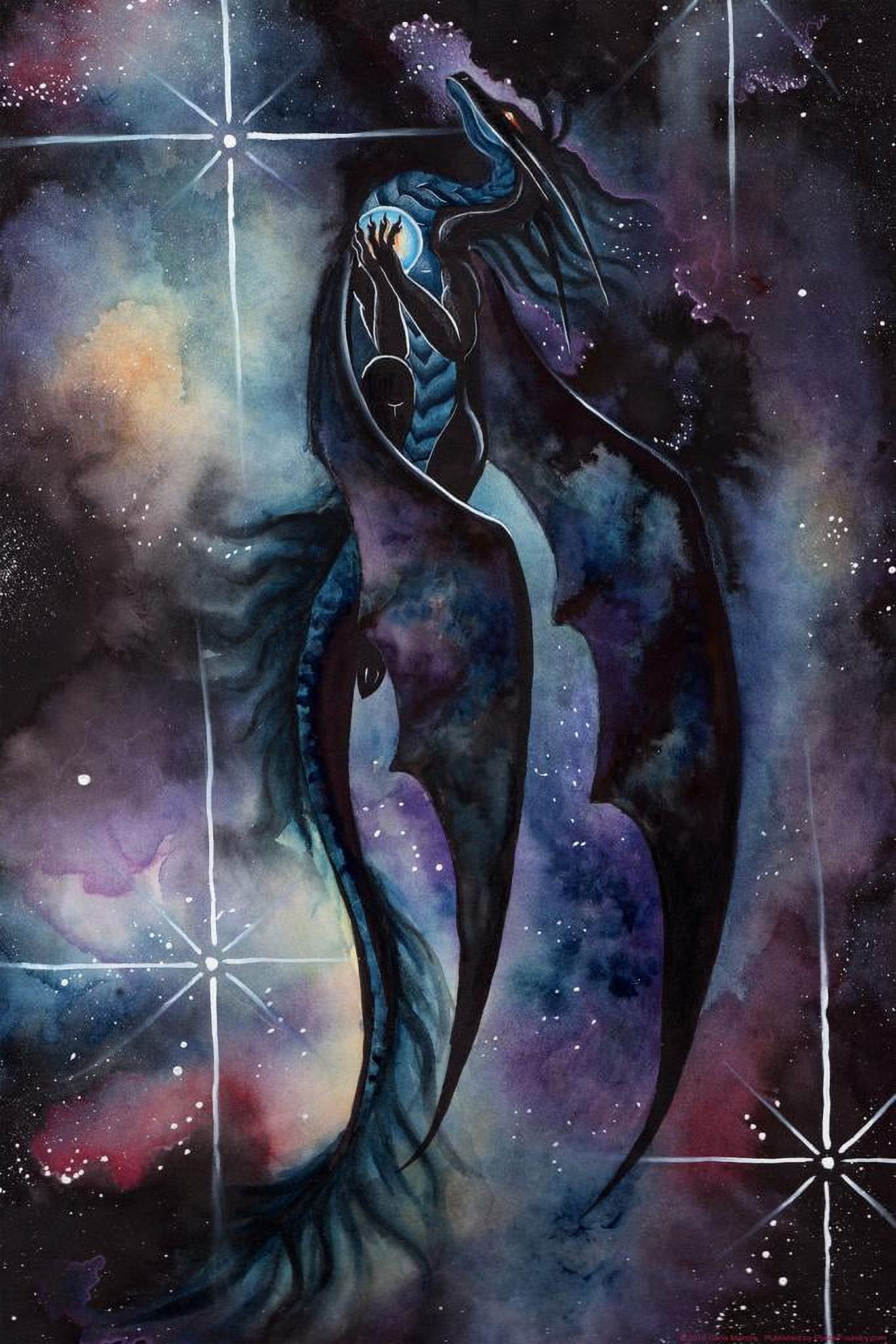 Laminated Carried by Darkness by Carla Morrow Galaxy Nebula Starry Sky ...