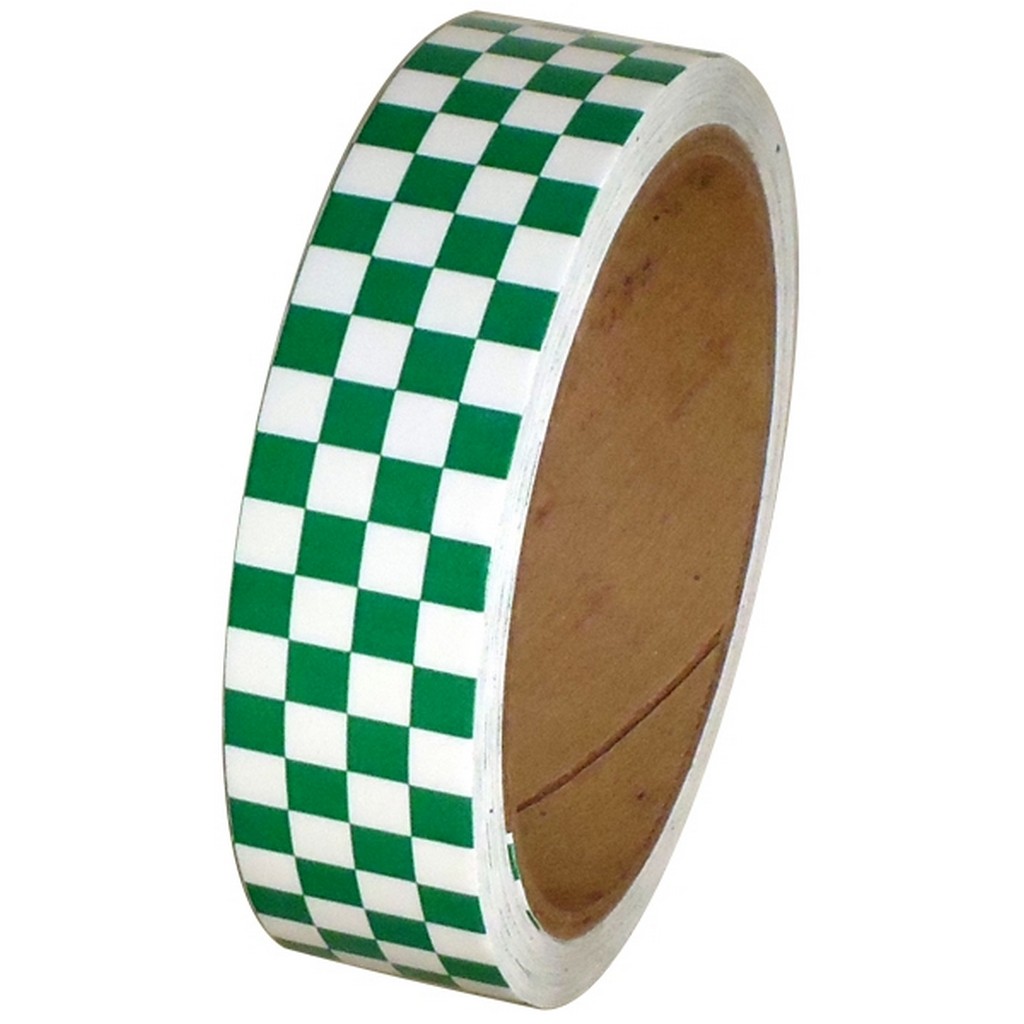 Laminated Checkerboard Outdoor Vinyl Tape 1" X 18 Yard Roll Green ...