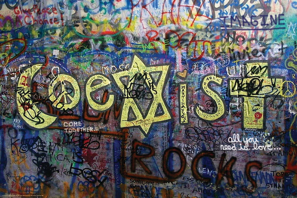 Laminated Coexist Peace Religious Tolerance Graffiti Art Poster 36 x 24 ...