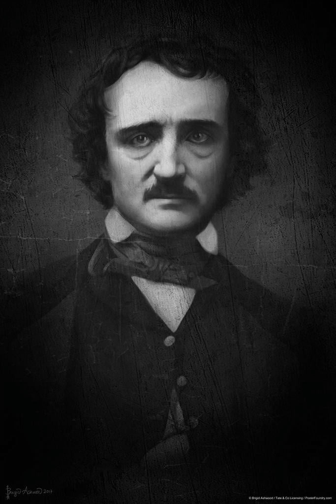 Laminated Edgar Allan Poe Portrait by Brigid Ashwood Spooky Scary ...
