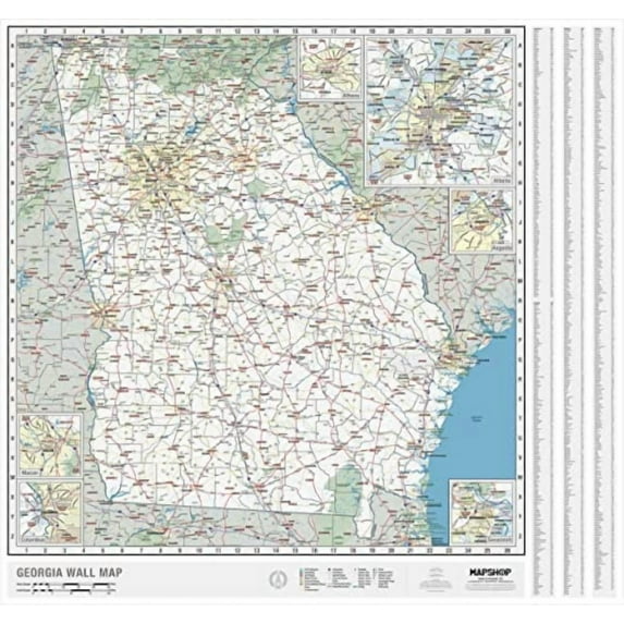 Laminated Georgia State Wall Map Large Poster, Includes the Most ...