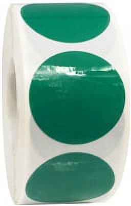 Laminated Green Circle Dot Stickers, 1" Inch Round, 500 Labels on a ...