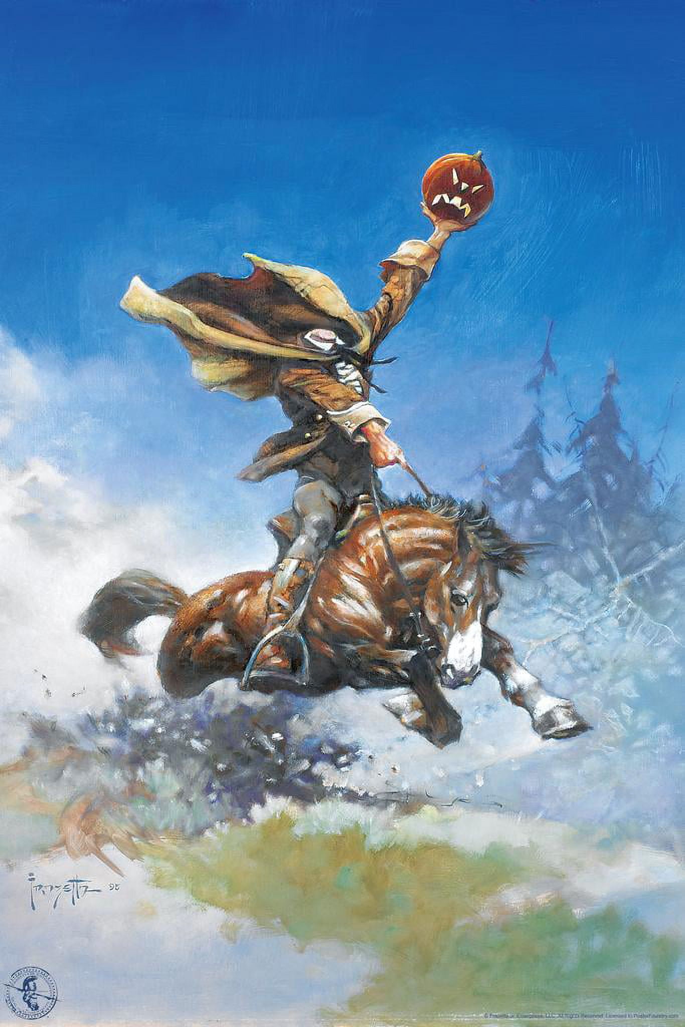 Laminated Headless Horseman by Frank Frazetta Art Horror Creepy Comic ...