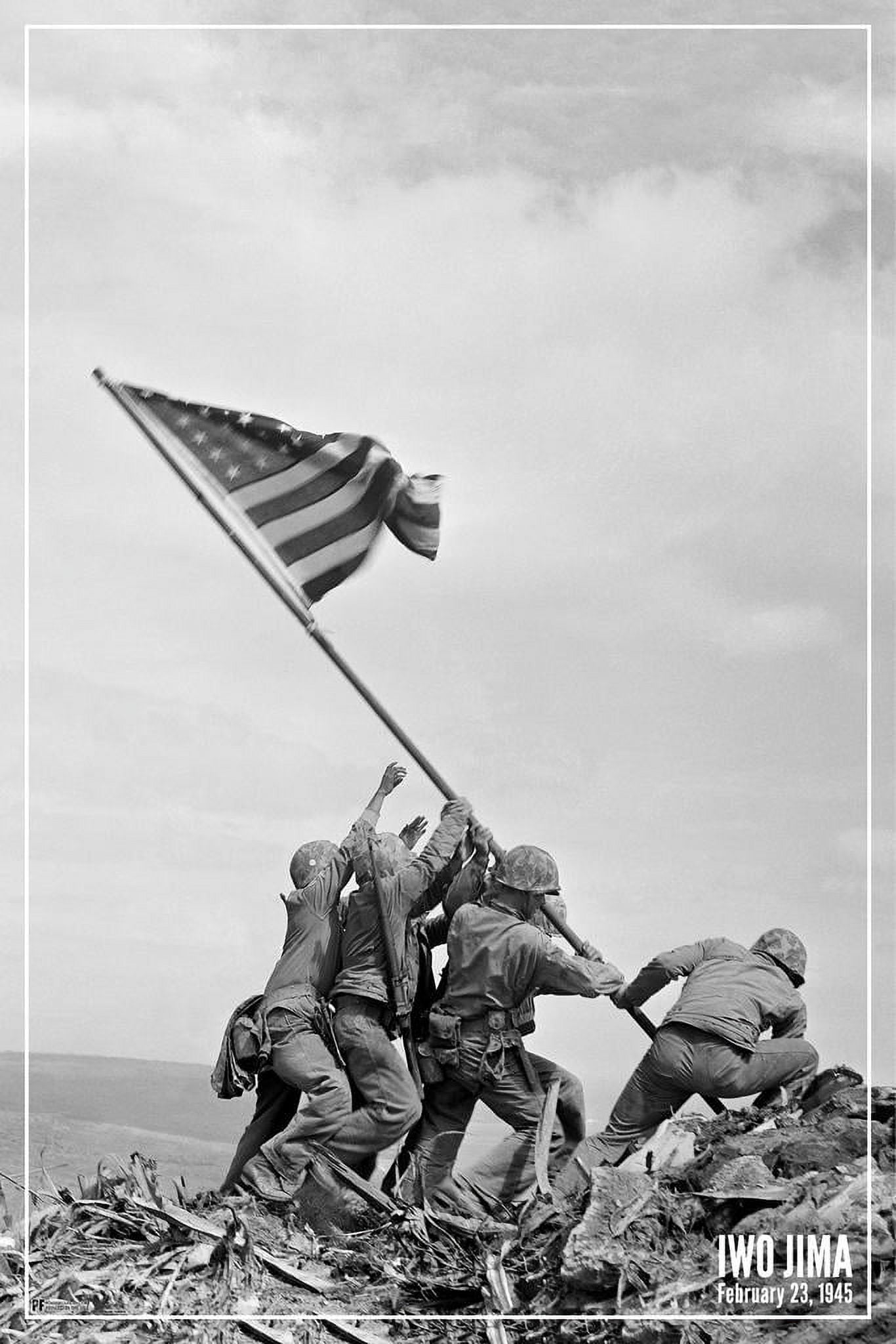 Laminated Iwo Jima Flag Raising Marines 1945 World War 2 Memorabilia ...