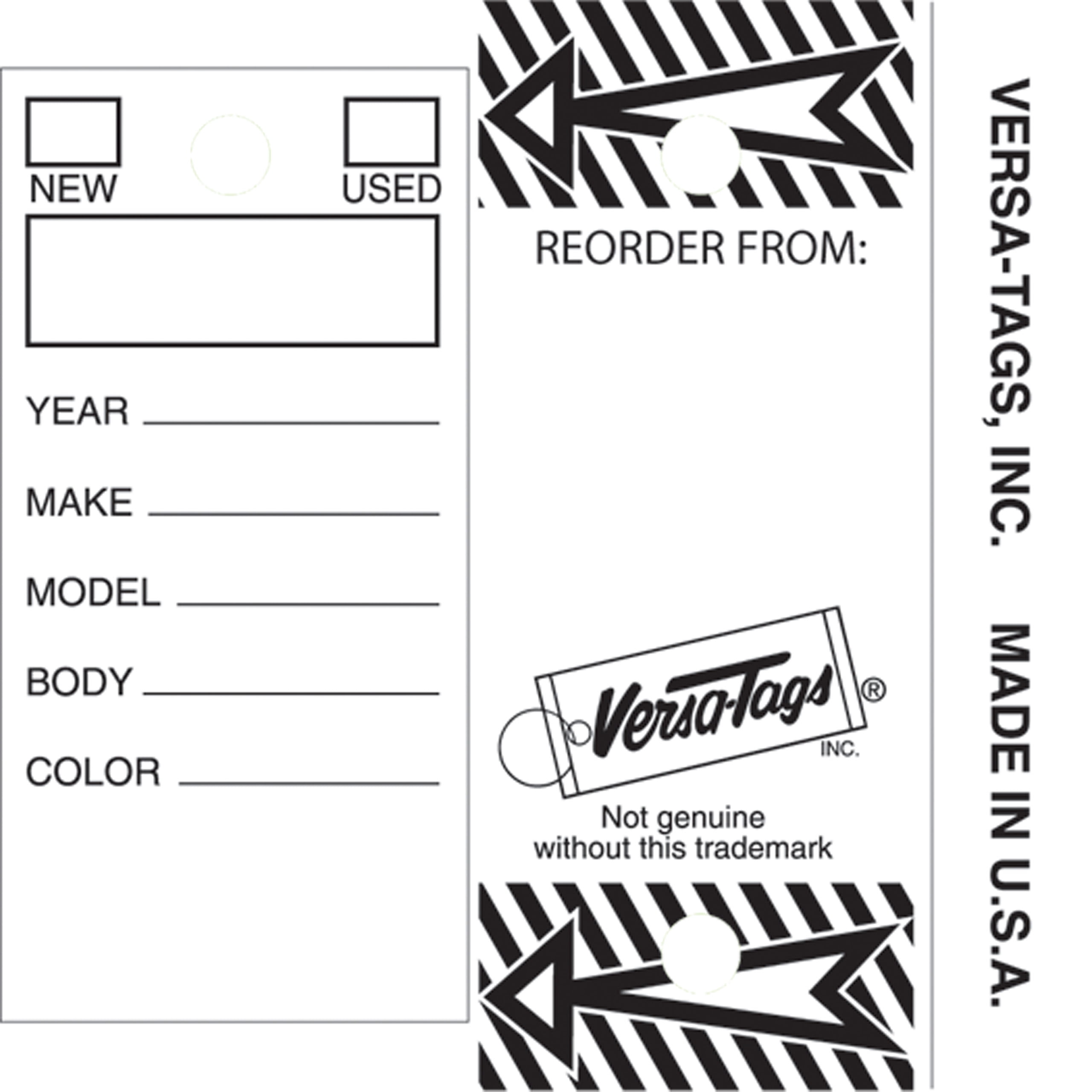 SSWBasics Laminated Key Tag - White - Key Rings Included - 1¼"W x 3"H ...