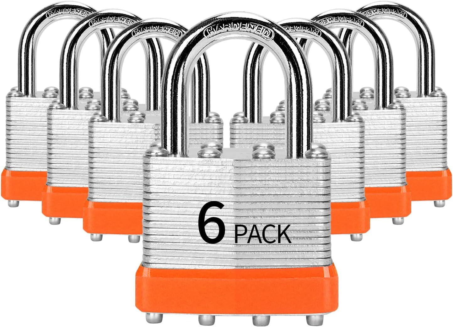 Laminated Keyed Padlock (1-9/16", 40mm),Keyed Alike Locks,Packed of 6 ...