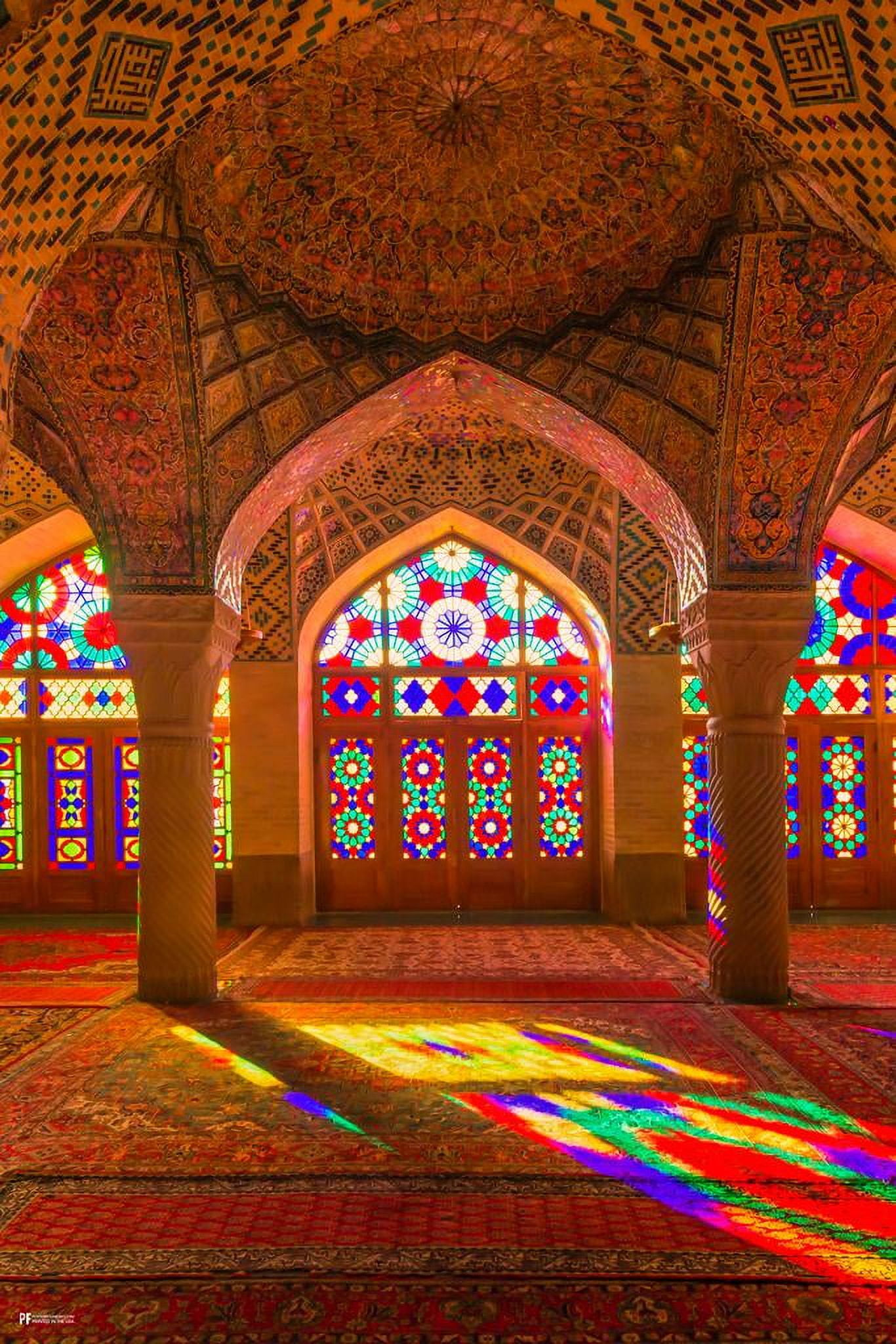 Laminated Nasir Al-Mulk Mosque Iran Interior Islamic Wall Art Muslim ...