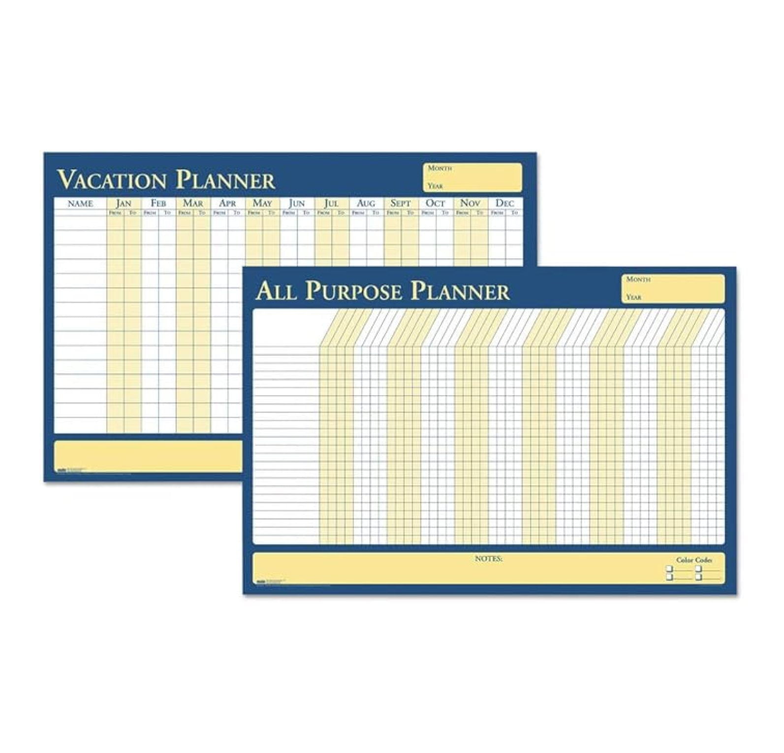 Laminated Planner Board 36x24 - Vacation & All-Purpose Reversible ...