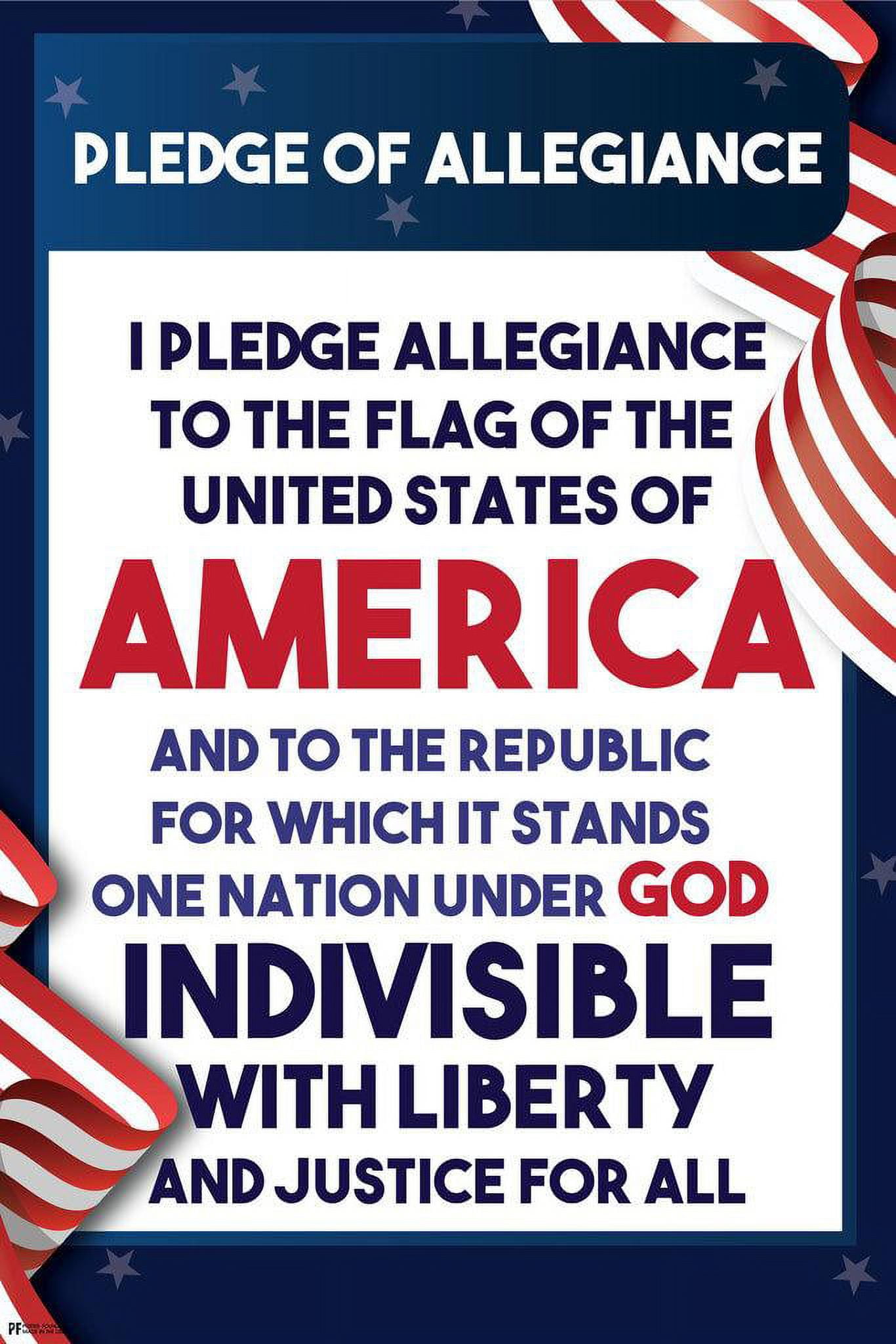 Laminated Pledge of Allegiance Wall Art Poster Great Office and ...