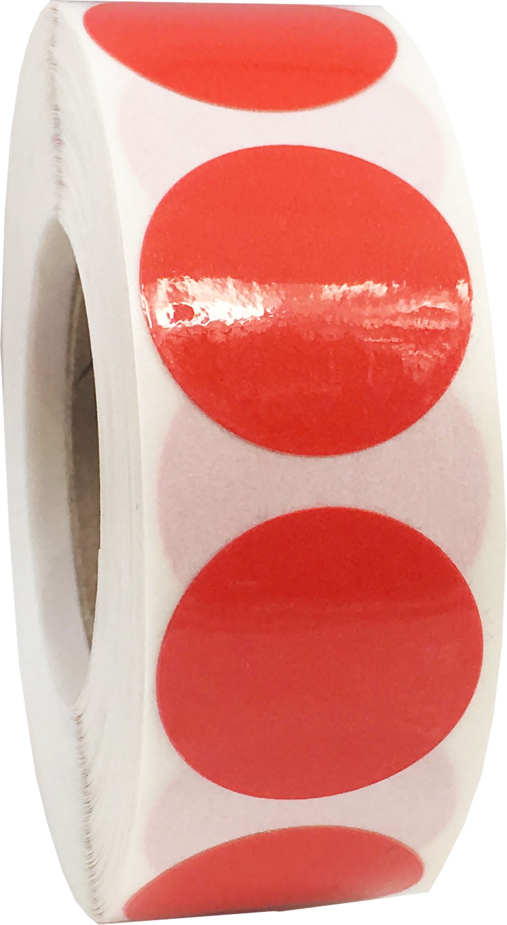 Laminated Red Circle Dot Stickers, 0.75 Inch Round, 500 Labels on a ...