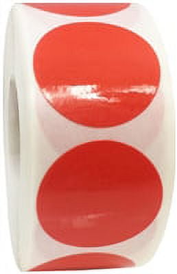 Laminated Red Circle Dot Stickers, 1" Inch Round, 500 Labels on a Roll ...