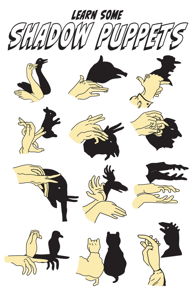 Shadow Puppets For Kids or Adults Family Activity Creative Fun Children ...