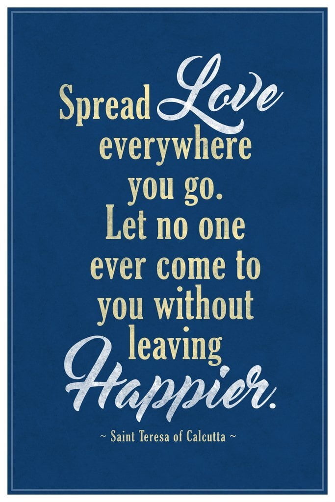Laminated Spread Love Everywhere You Go Saint Teresa of Calcutta Famous ...